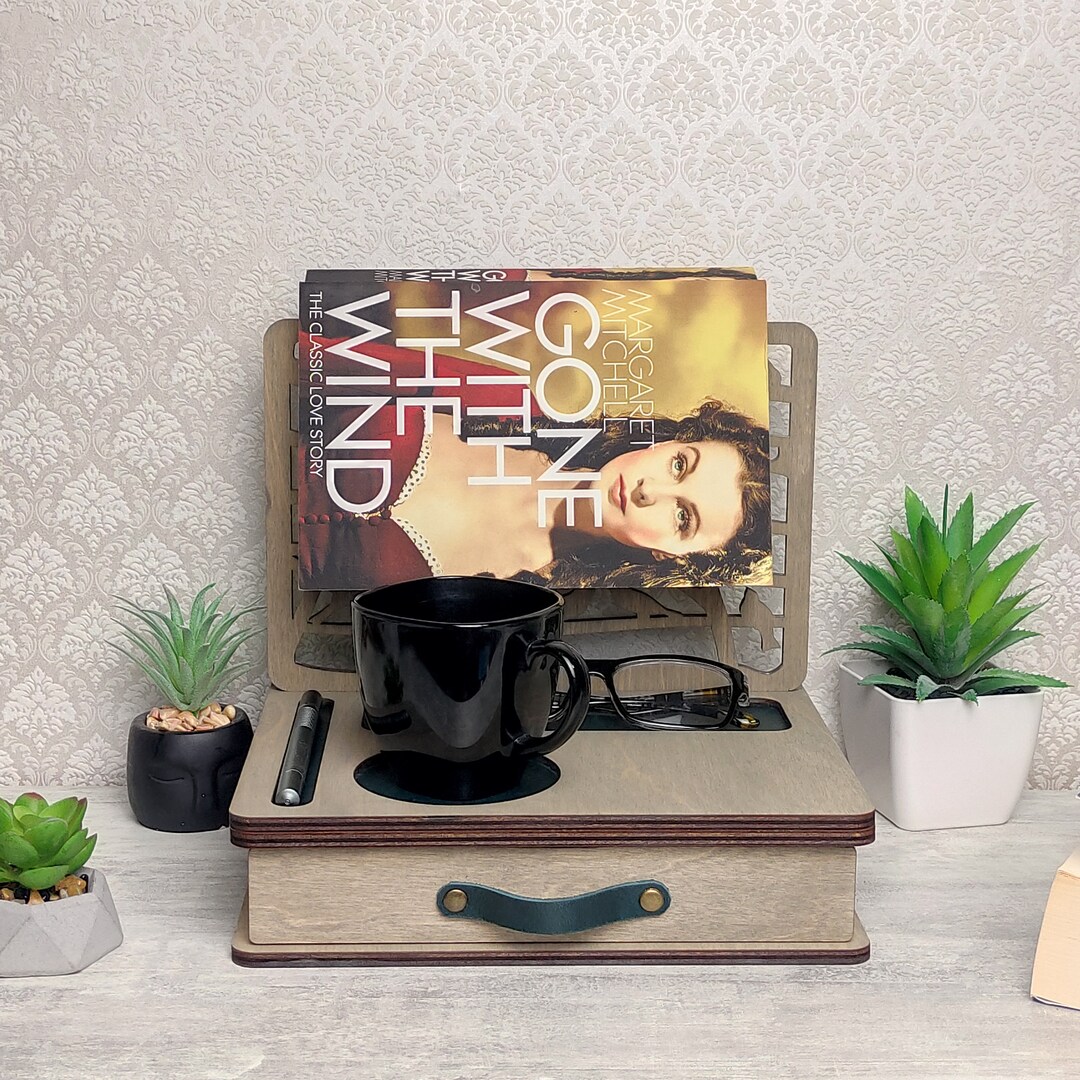 Book Holder With Drawer,custom Stand for Reading, Wooden Book Valet ...