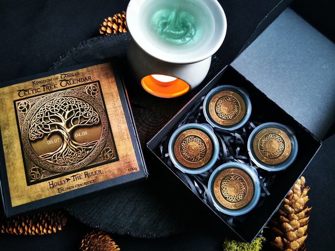 Holly Celtic Tree Calendar, Druid Ogham Trees Gift, Set of Four 1oz Gel ...