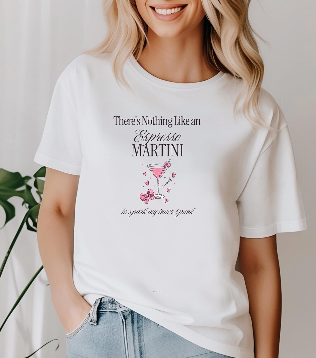 Espresso Martini Graphic T-shirt, Cocktail Illustration, Pink Martini ...