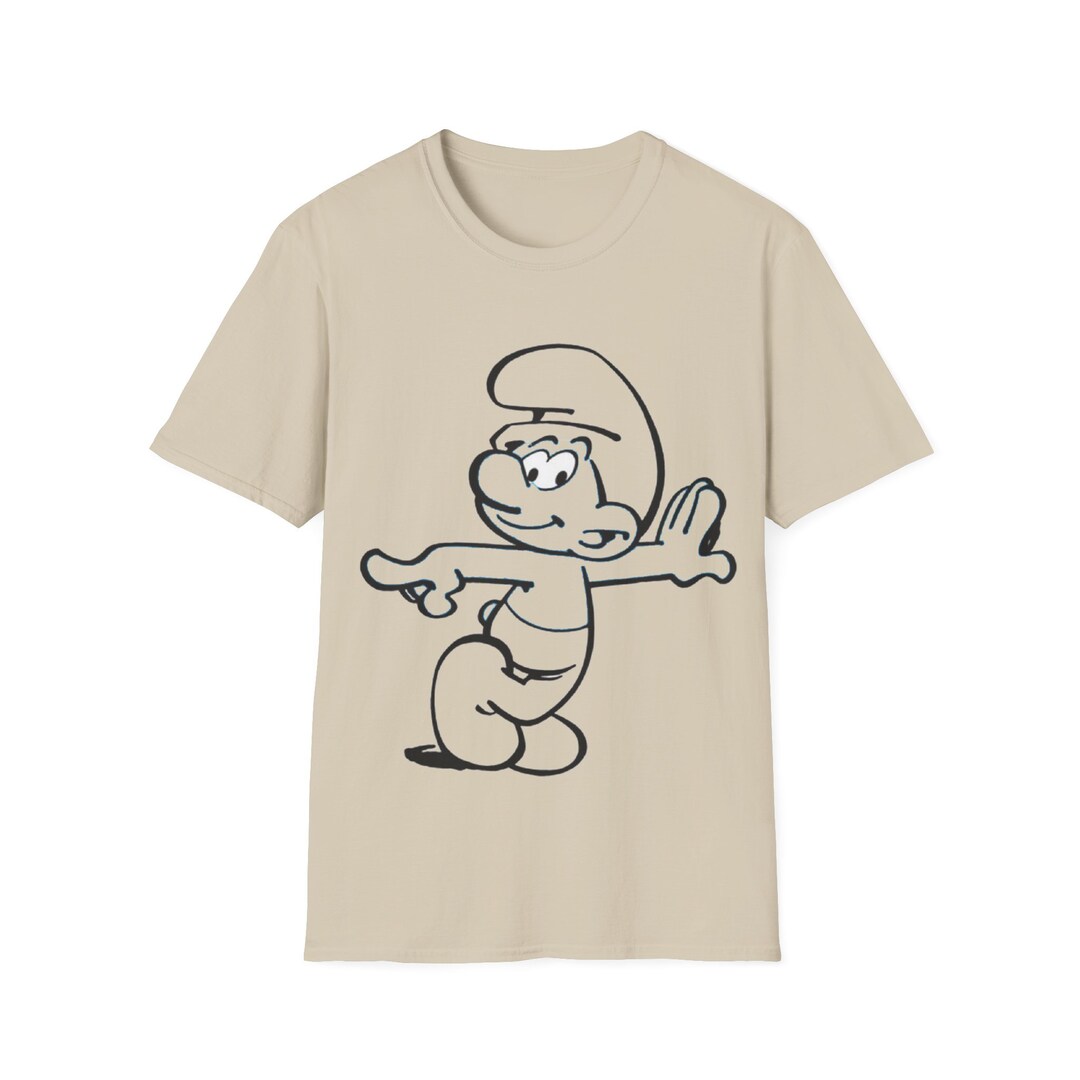 Smurf Outline 80's Cartoon Softstyle T-shirt - Etsy