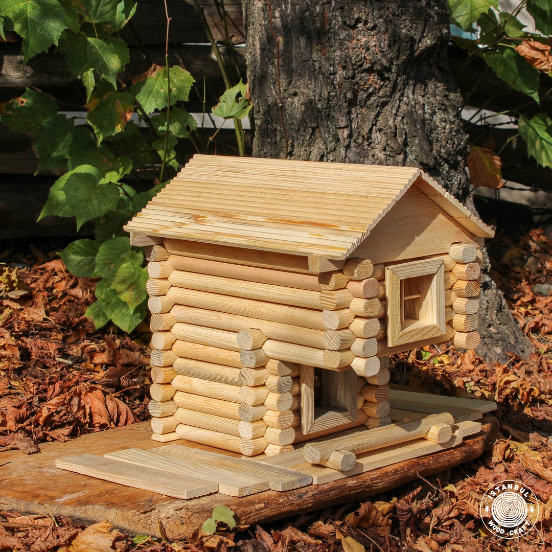 Wooden House Eco Friendly Toys Wooden Block Set Wooden Natural Log ...