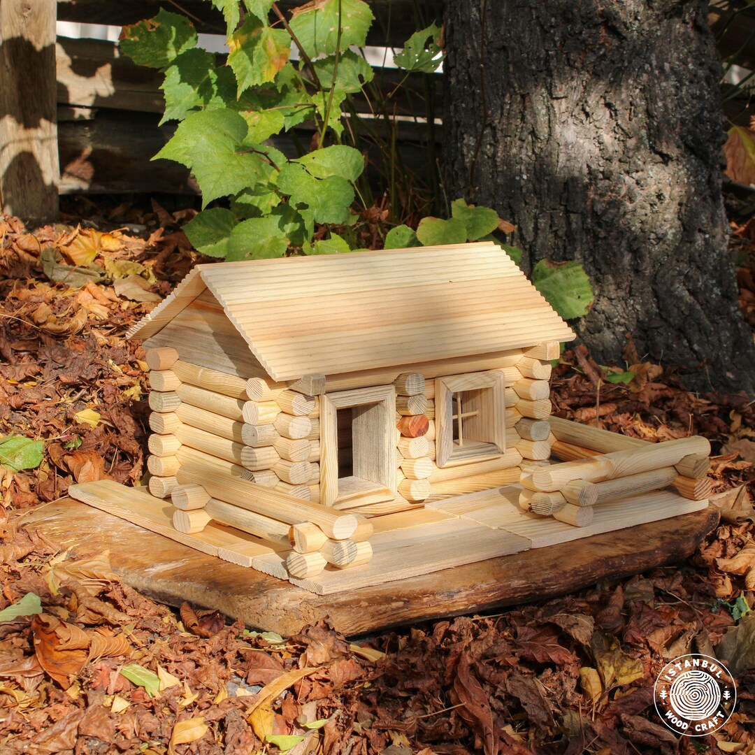 Wooden House Toys Wooden Log House Wooden Block Set Eco-friendly Toys ...
