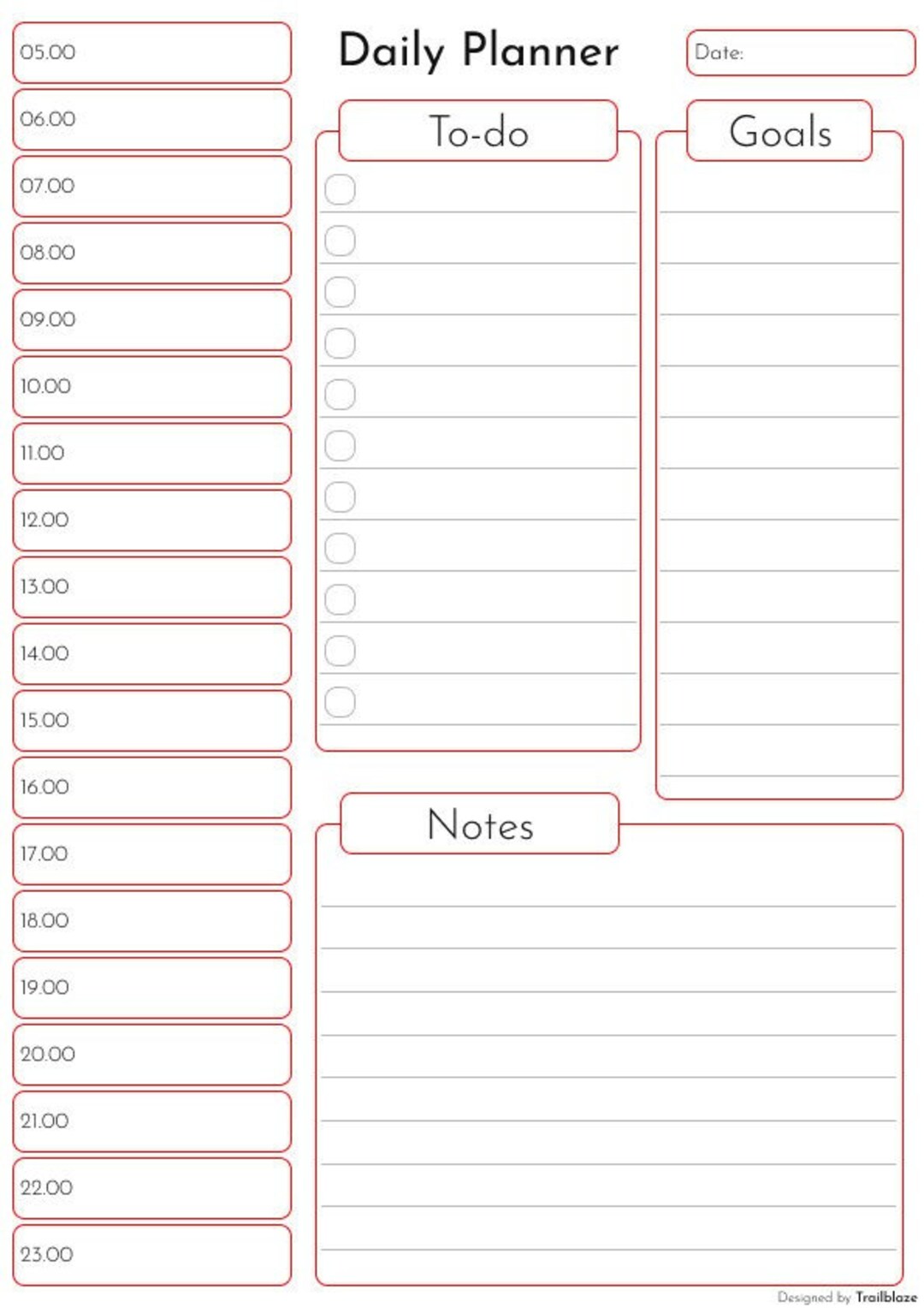 Printable Daily Planner A4 Size Daily Planner 4 in One - Etsy