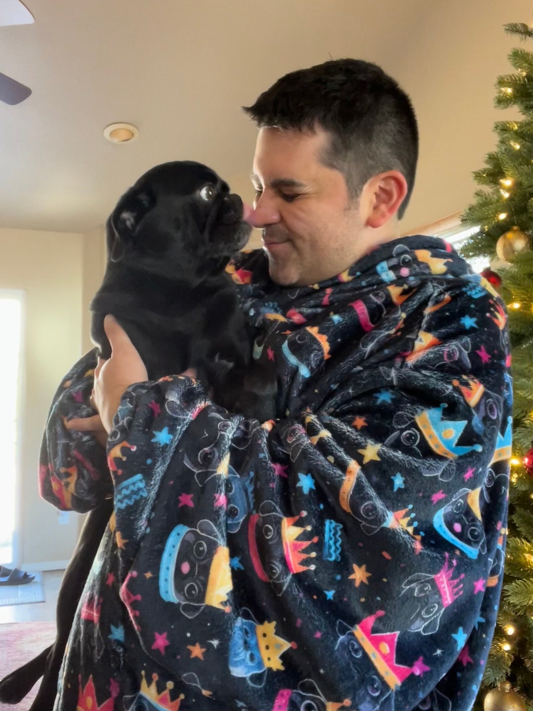 Royal Black Pug Snug Hoodie for Pug Lovers of Black Pugs Snug Hoodie ...