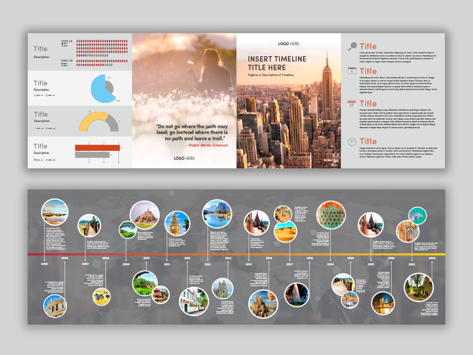 Indesign Template Timeline 4-panel Brochure - Fully Editable Templates ...