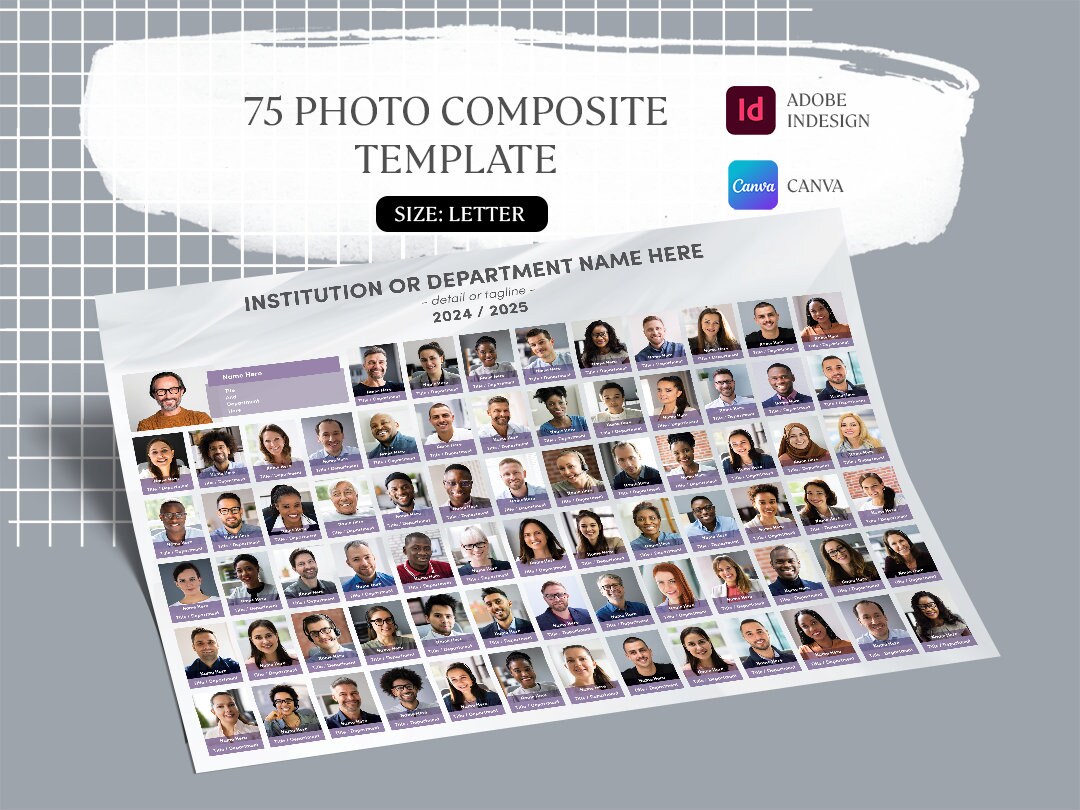 Indesign Template Photo Composite Template for 75 Photos: Professional ...