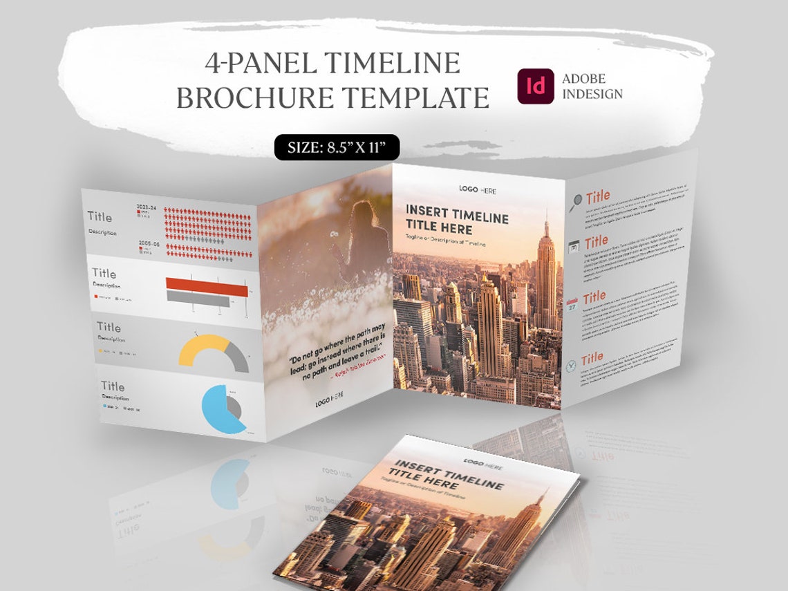 Indesign Template Timeline 4-panel Brochure - Fully Editable Templates ...