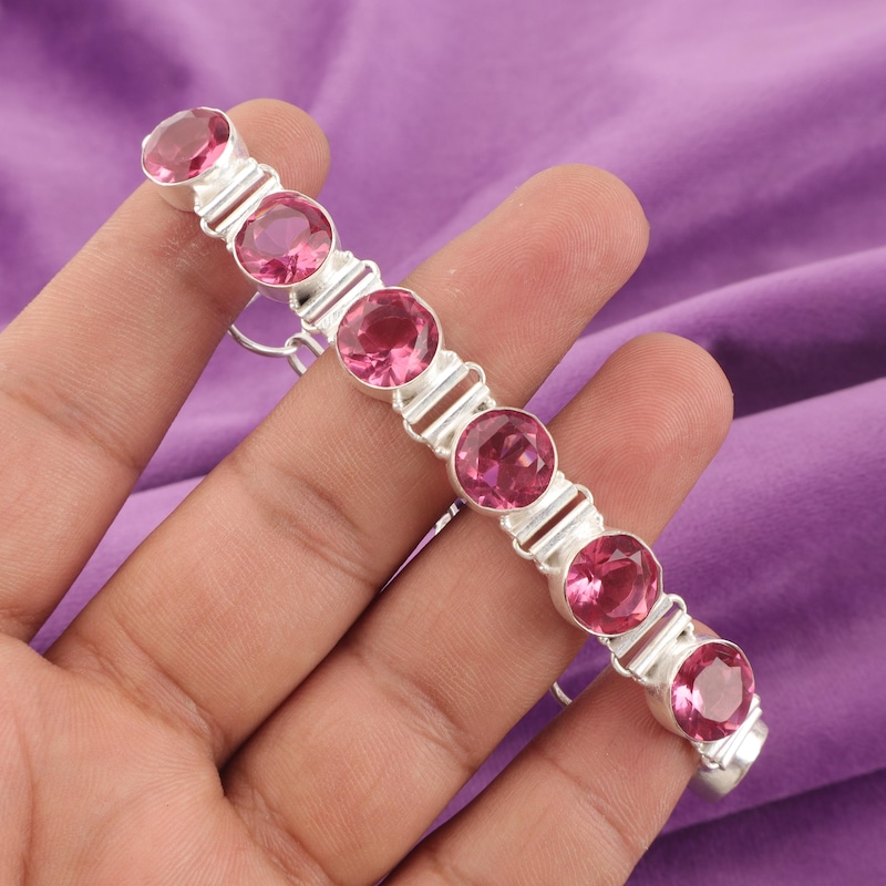 Purple Gem Silver Bracelet - Etsy