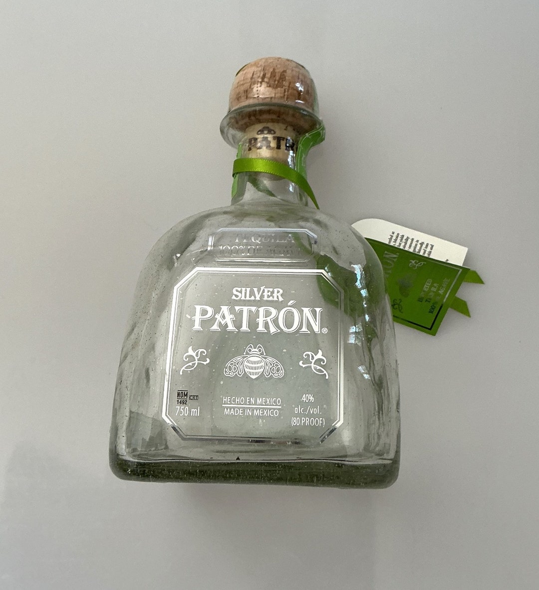 1 Patron Silver Tequila Bottle, Heavy Duty Glass 750 Ml With Cork - Etsy