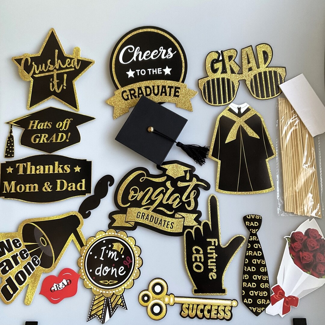Graduation Photo Booth Props & Grad Cap DIY Box New - Etsy