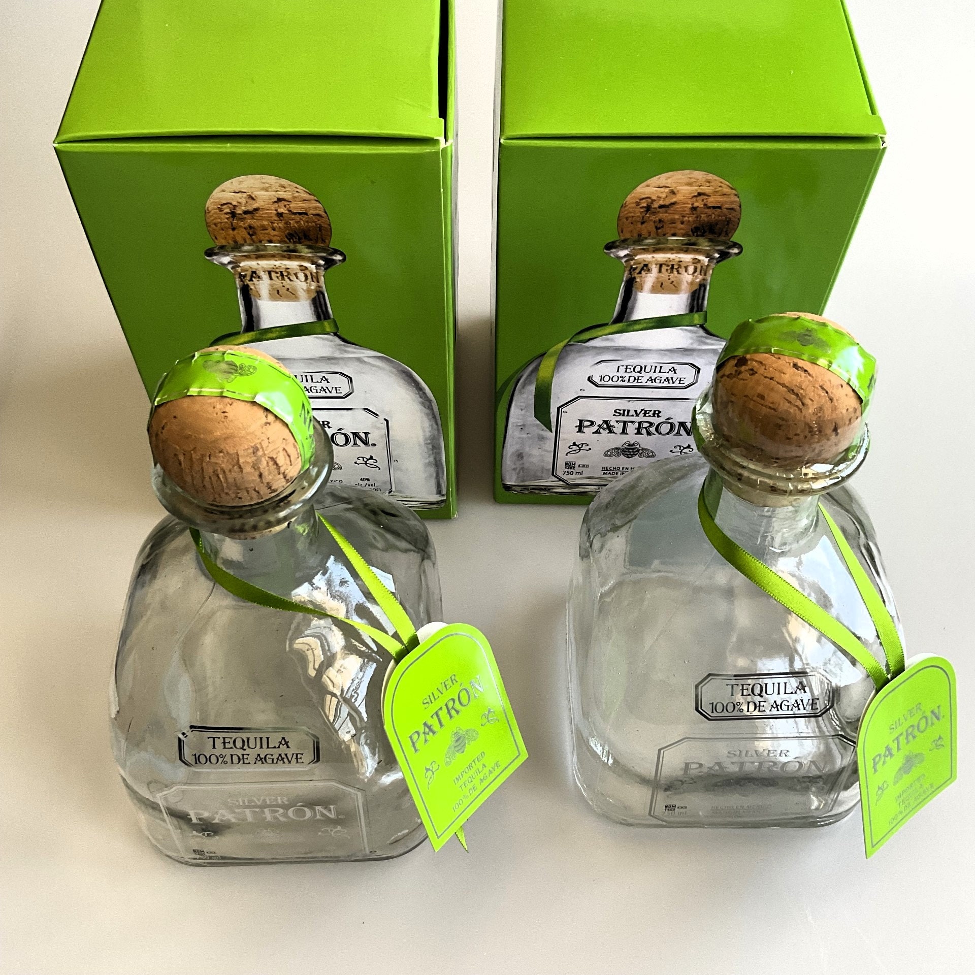 2 Patron Silver Tequila Bottles, Glass 750 Ml With Boxes - Etsy