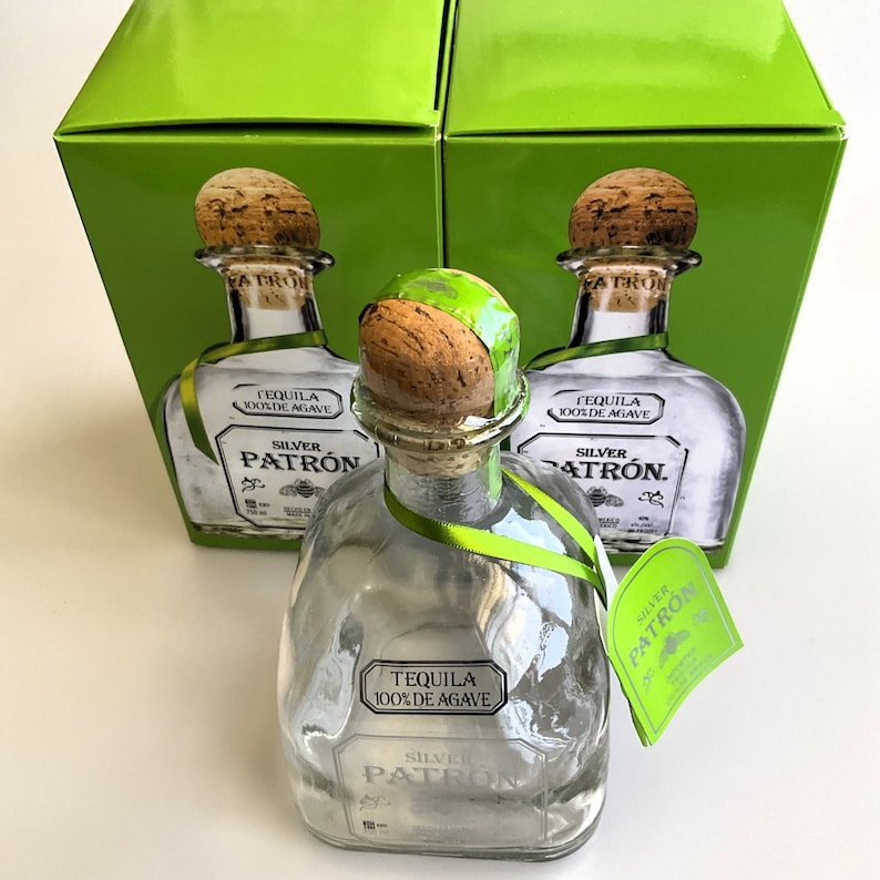 2 Patron Silver Tequila Bottles, Glass 750 Ml With Boxes - Etsy