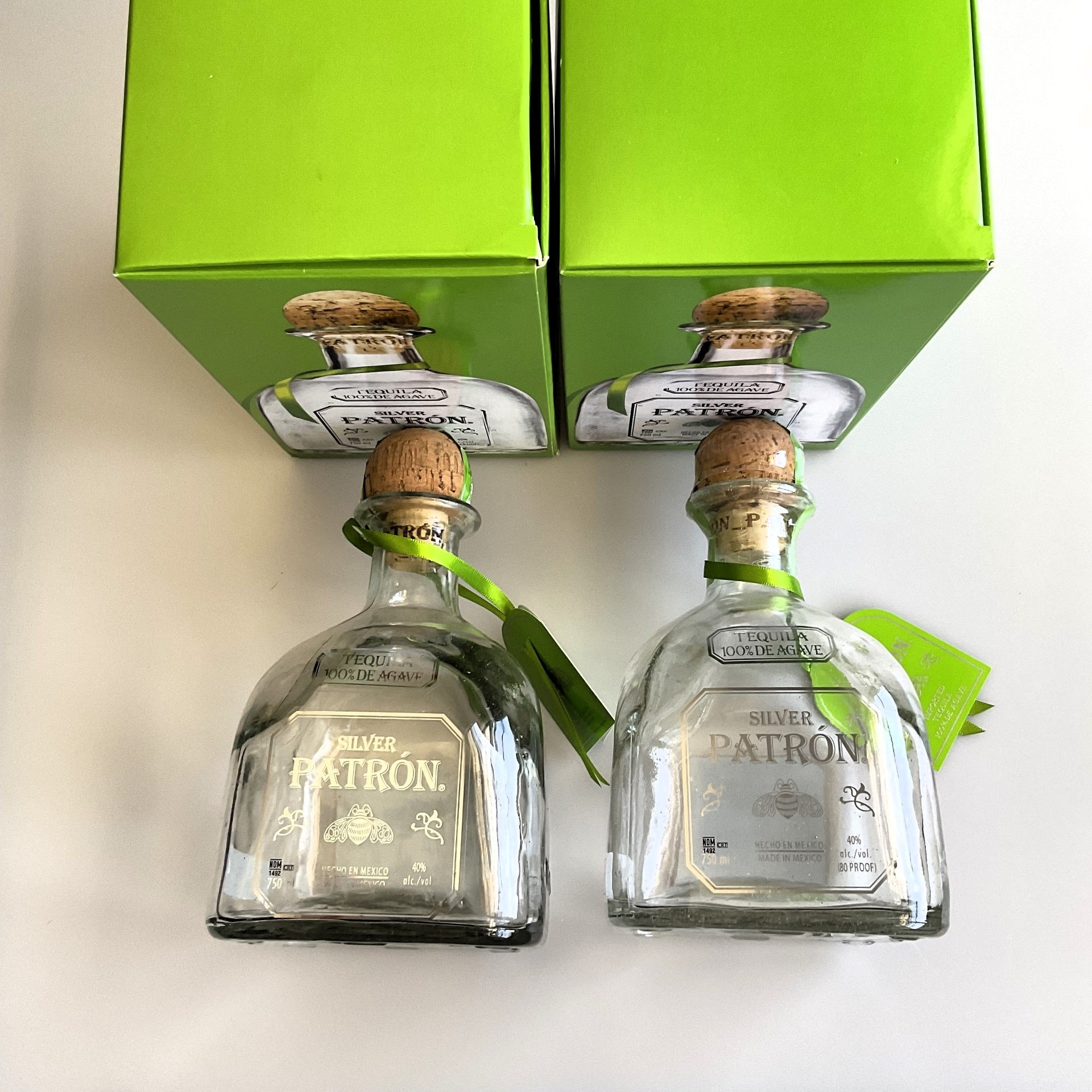 2 Patron Silver Tequila Bottles, Glass 750 Ml With Boxes - Etsy
