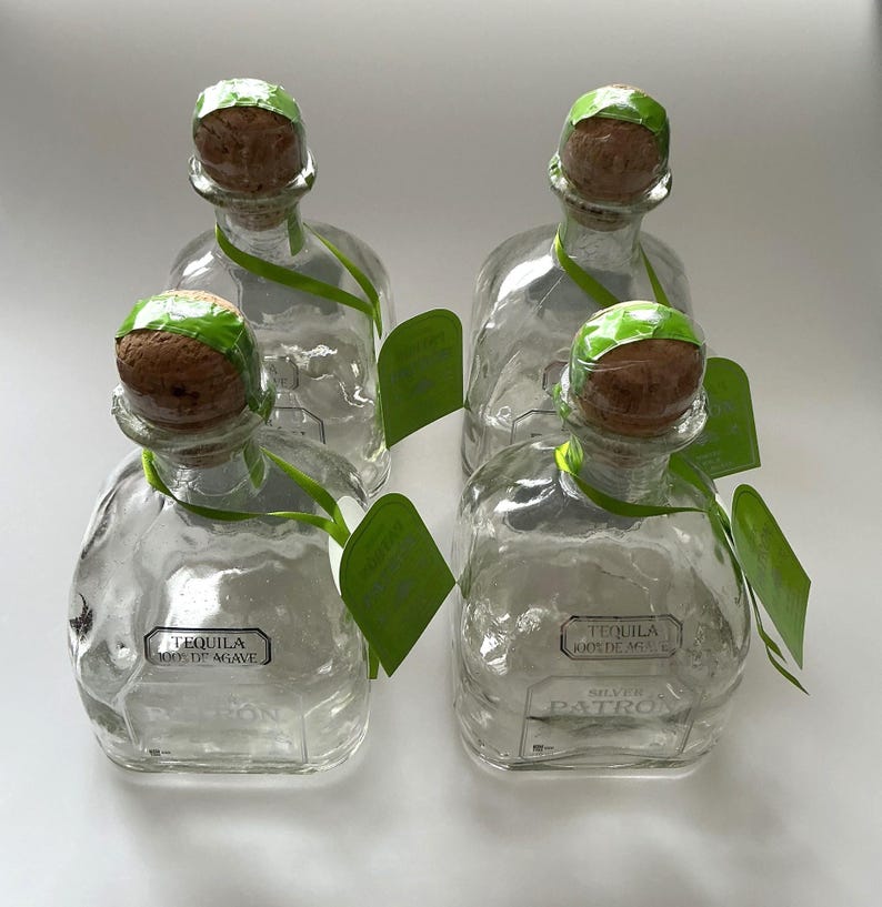 4 Patron Silver Tequila Bottles, Glass 750 Ml With Boxes - Etsy