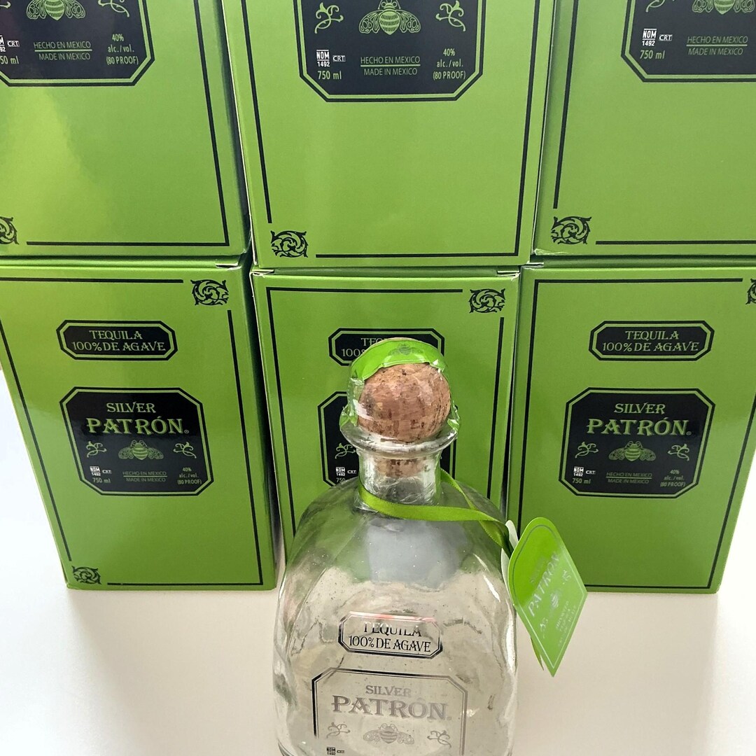 6 Patron Silver Tequila Bottles 750 Ml Heavy Duty Glass Bottle With ...