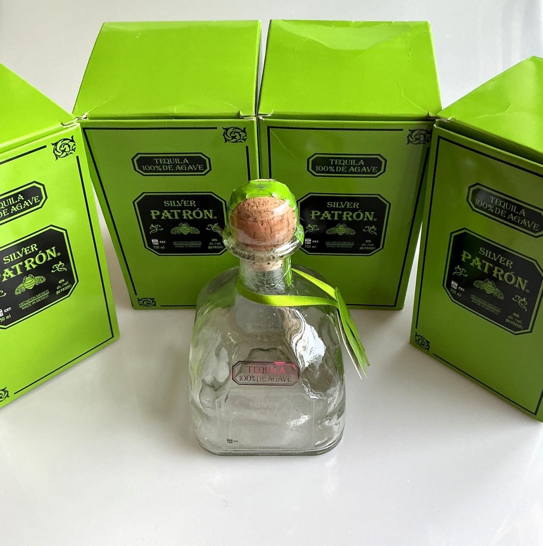 4 Patron Silver Tequila Bottles, Glass 750 Ml With Boxes - Etsy