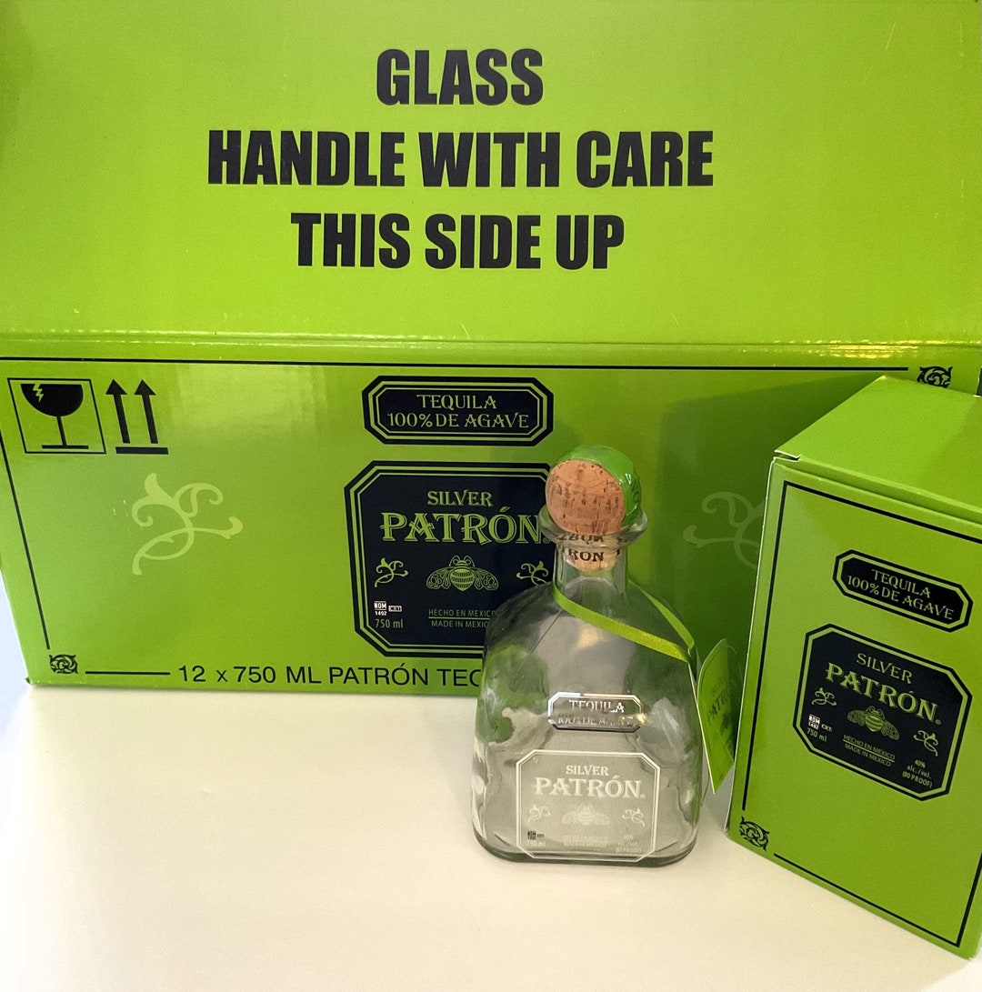 12 Patron Silver Tequila Bottles, Glass 750 Ml With Boxes DIY Crafts - Etsy
