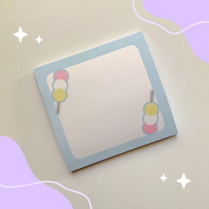 Kawaii Dango Sticky Notes, Japanese Mochi Sticky Pad, Pastel Aesthetic ...