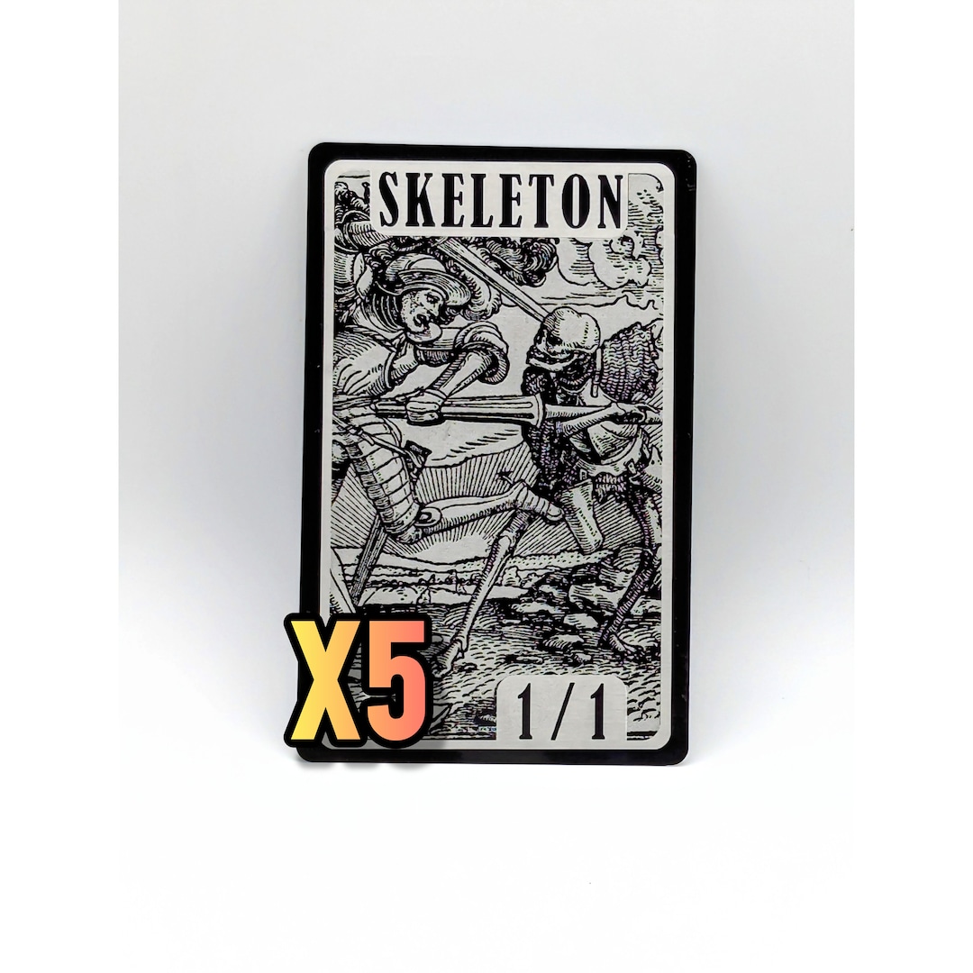 MTG Skeleton Tokens 5x Metal Magic: the Gathering Proxies Classic Art ...