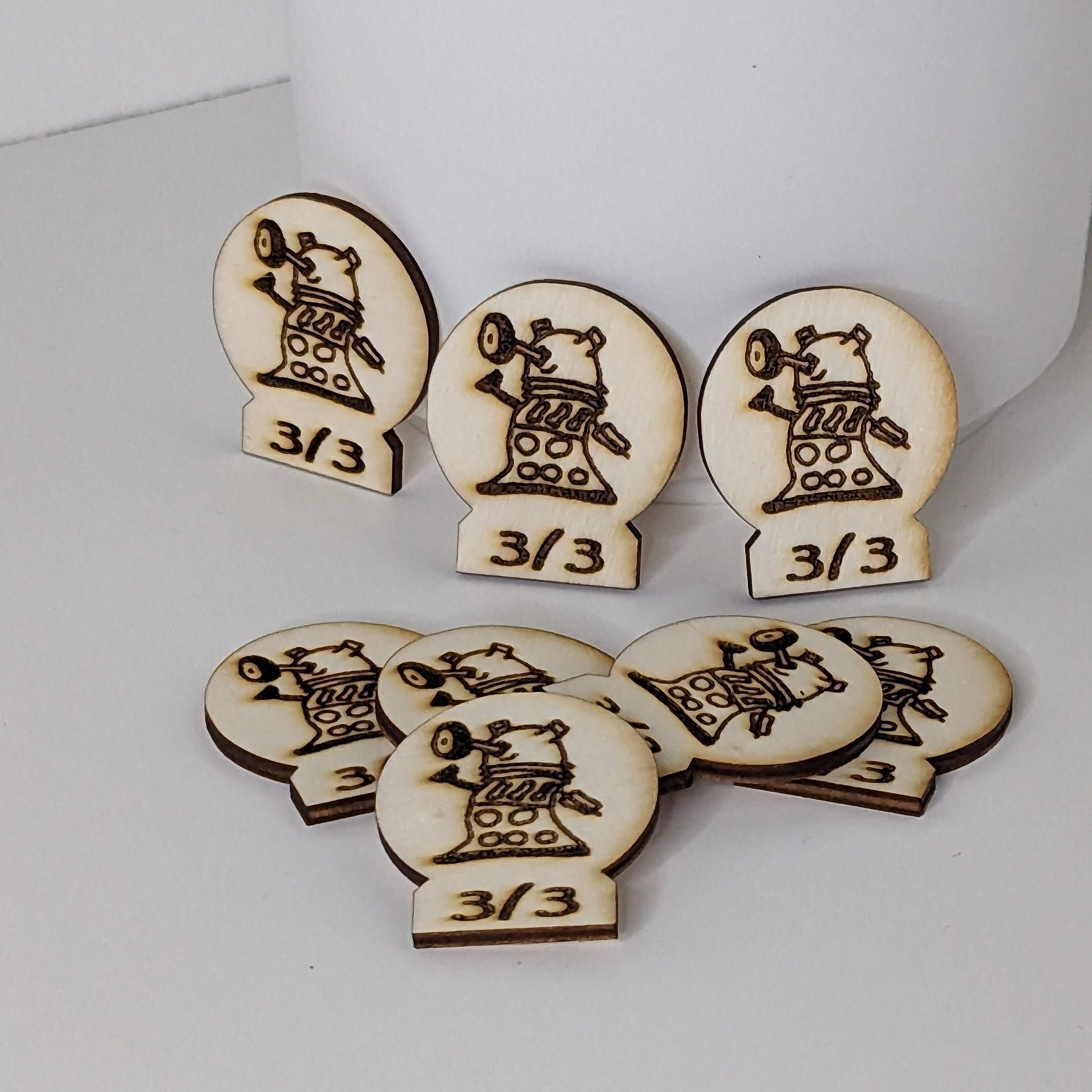 MTG Dalek Tokens 8x Wood Laser Cut Magic the Gathering Doctor Who Game ...