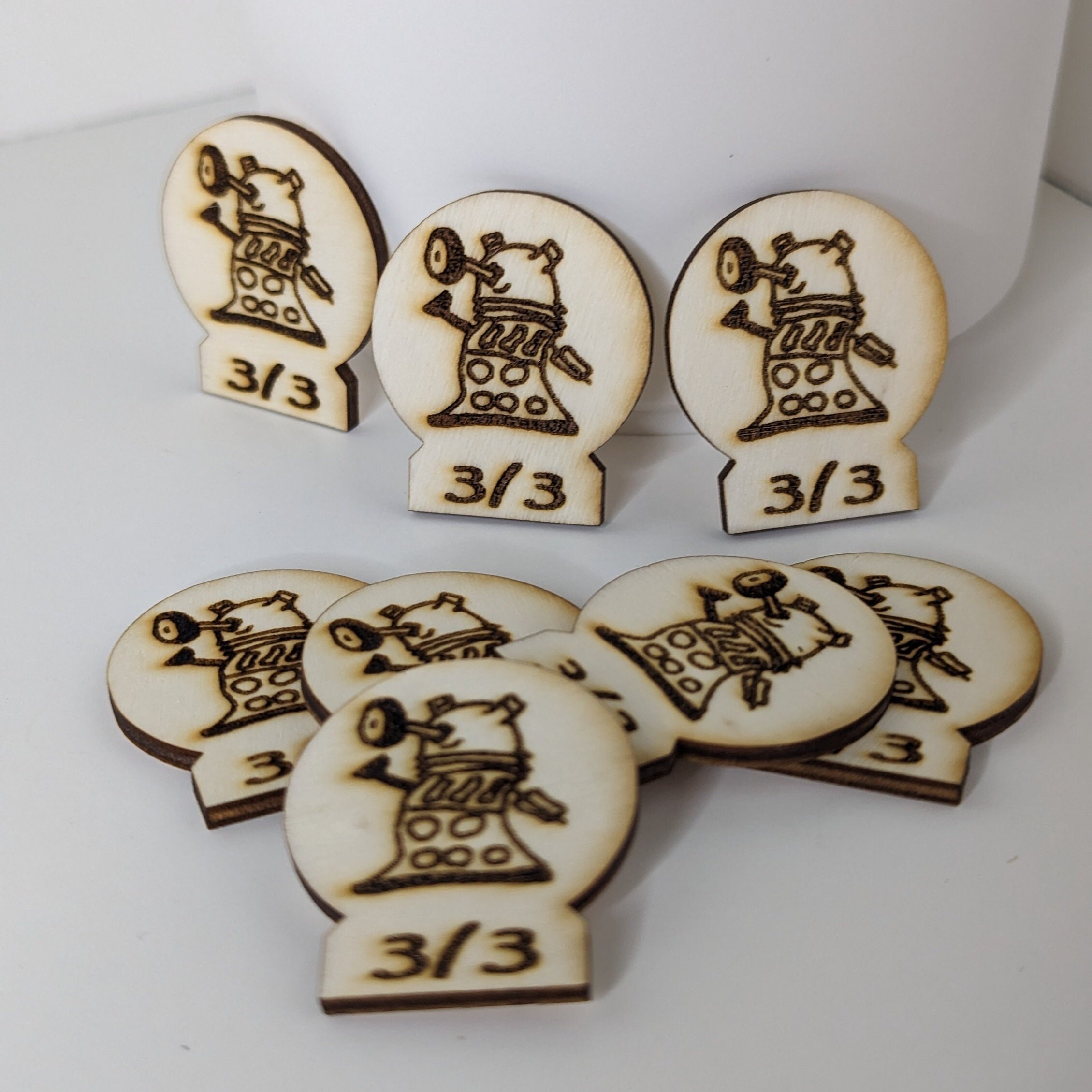 MTG Dalek Tokens 8x Wood Laser Cut Magic the Gathering Doctor Who Game ...