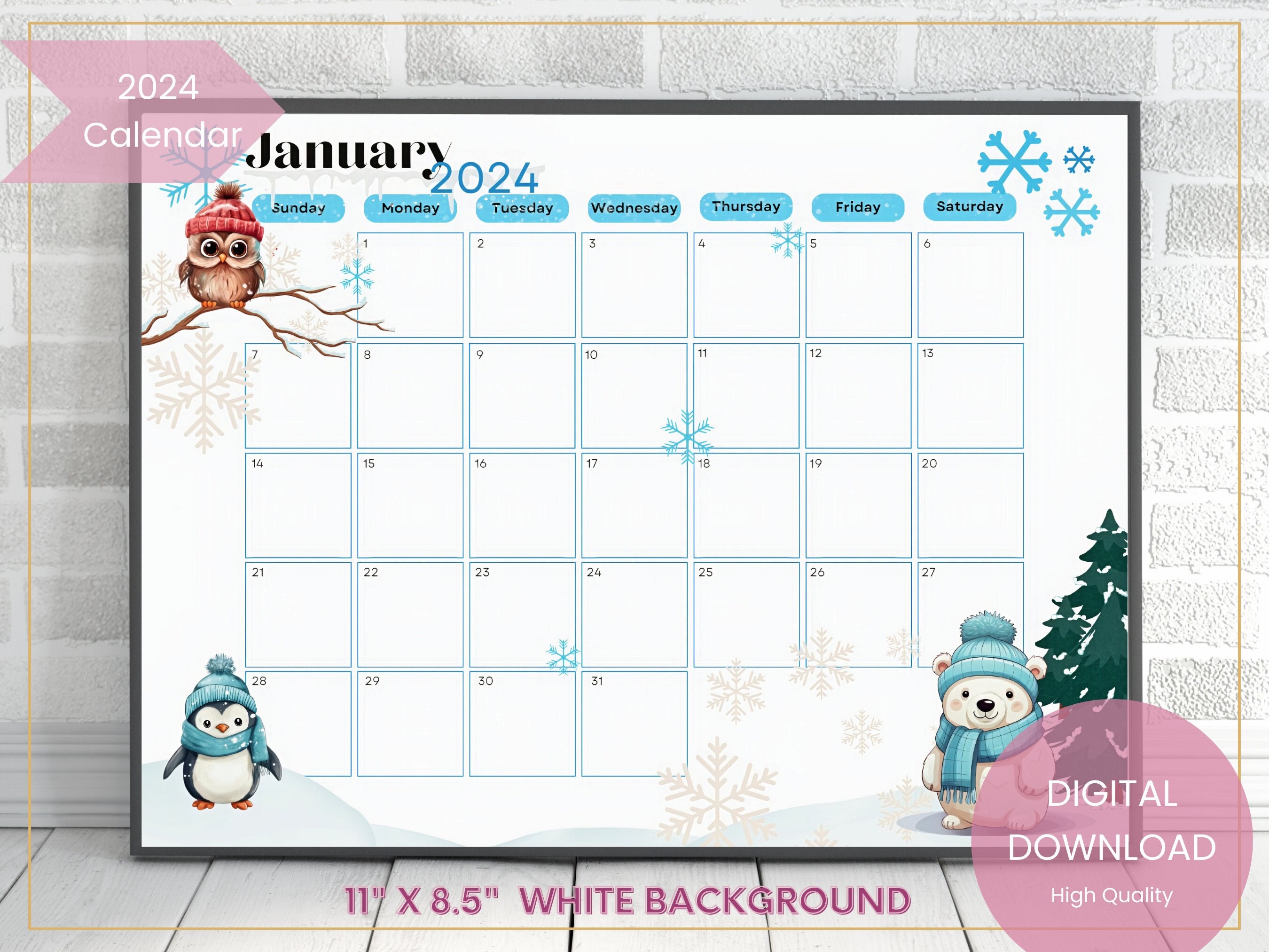Printable Calendars, 2024 Calendars, Printable Kids Calendars, Monthly ...