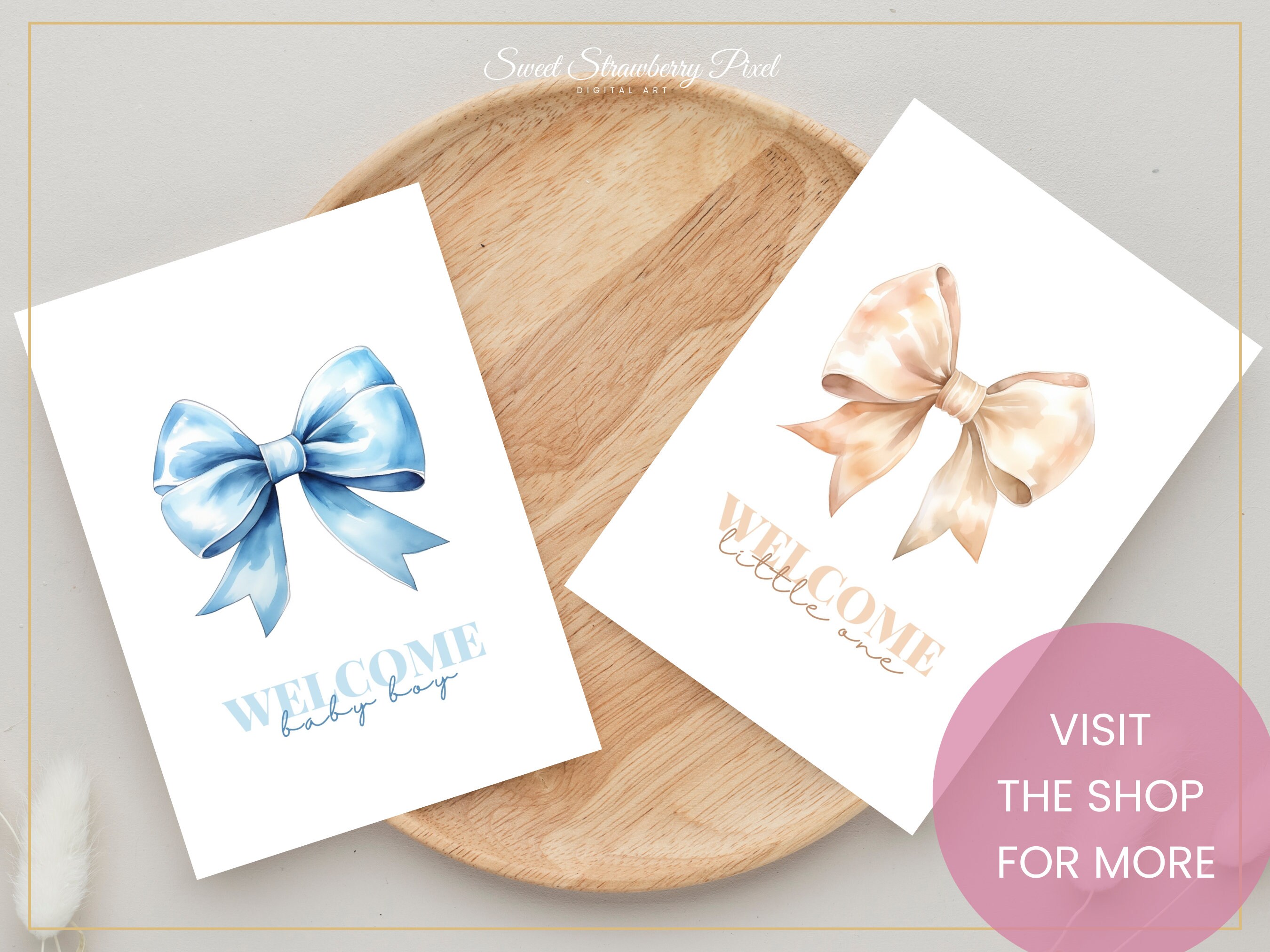 Girl Baby Shower Card, Printable Card, Pink Bow, Baby Shower Card ...