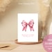 Girl Baby Shower Card, Printable Card, Pink Bow, Baby Shower Card ...
