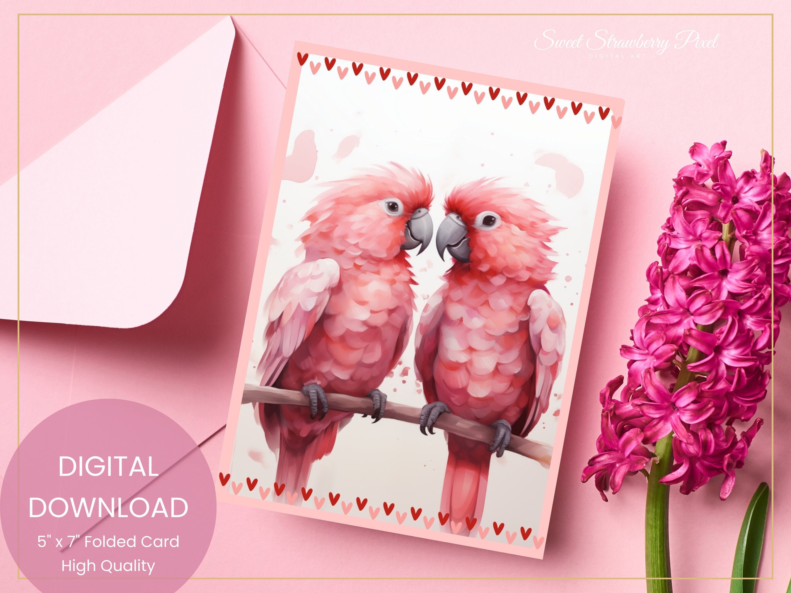 Parrot Anniversary Card, Valentine's Day Card, Parrot Greeting Card ...