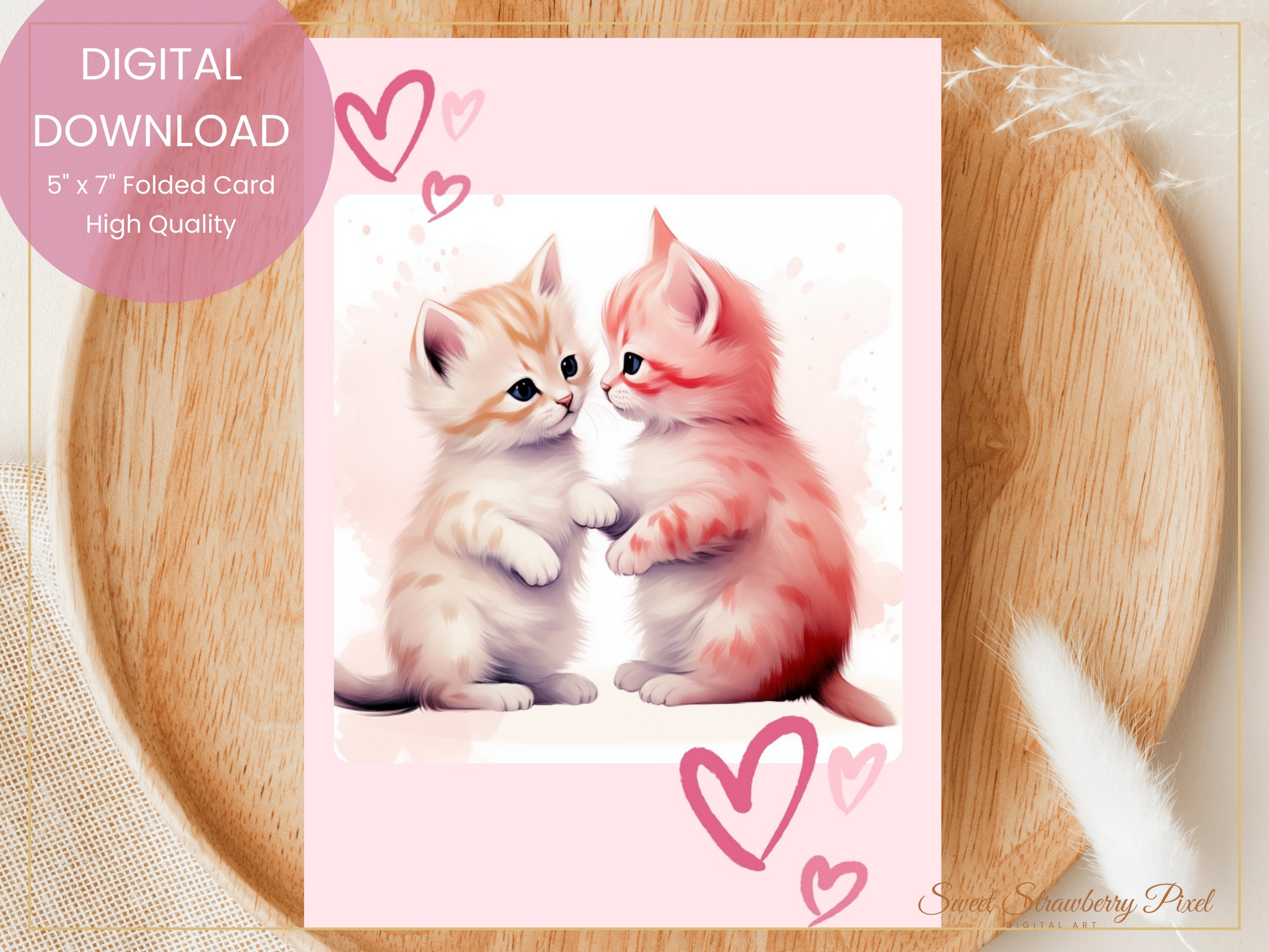 Cat Anniversary Card, Printable Anniversary Card, Cat Valentine Card ...