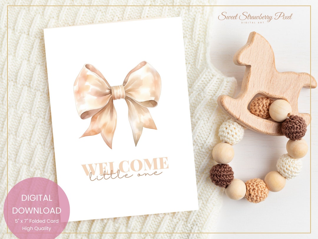 Printable Baby Shower Card, Gender Neutral Baby Shower Card, Welcome ...