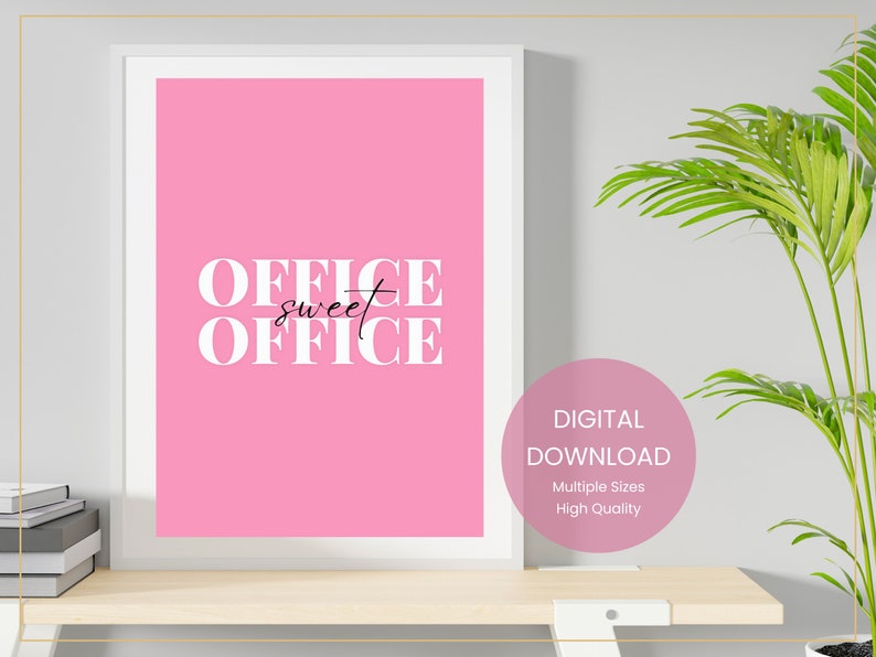 Set of 3 Pink Wall Art for Women, Inspirational Wall Art, Pink Office ...