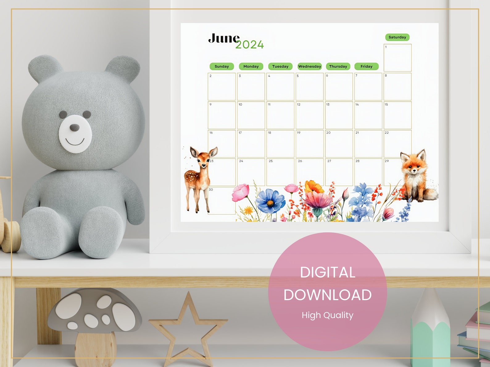 Printable Calendars, 2024 Calendars, Printable Kids Calendars, Monthly ...