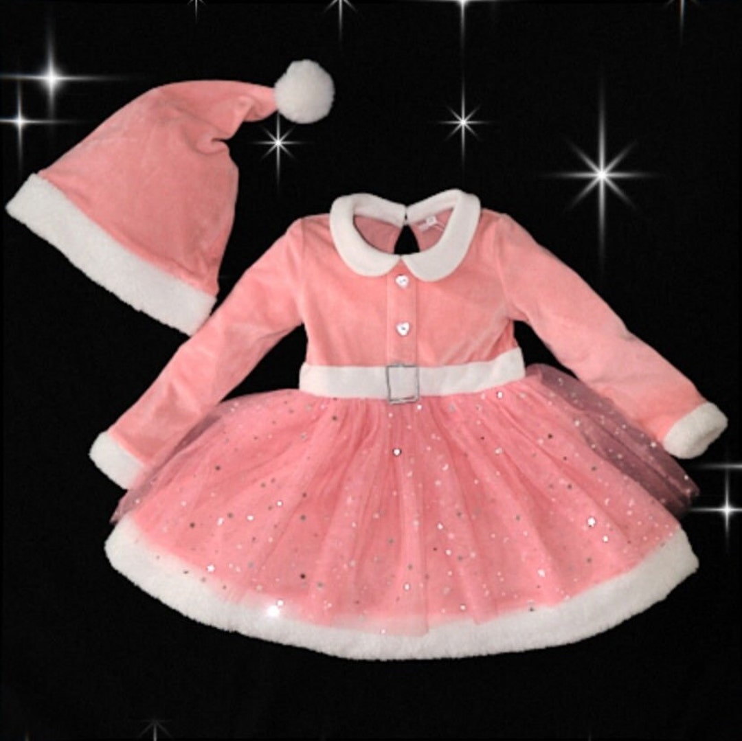 Pink Santa Dress With Matching Hat - Toddler/child - Etsy