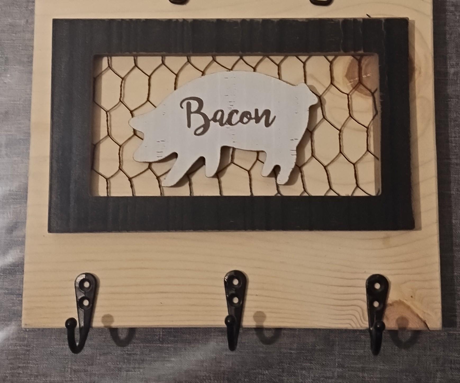 Wood Decor Pig Cow Wood Log Key Hook Plaque Hand Made Home Decor - Etsy