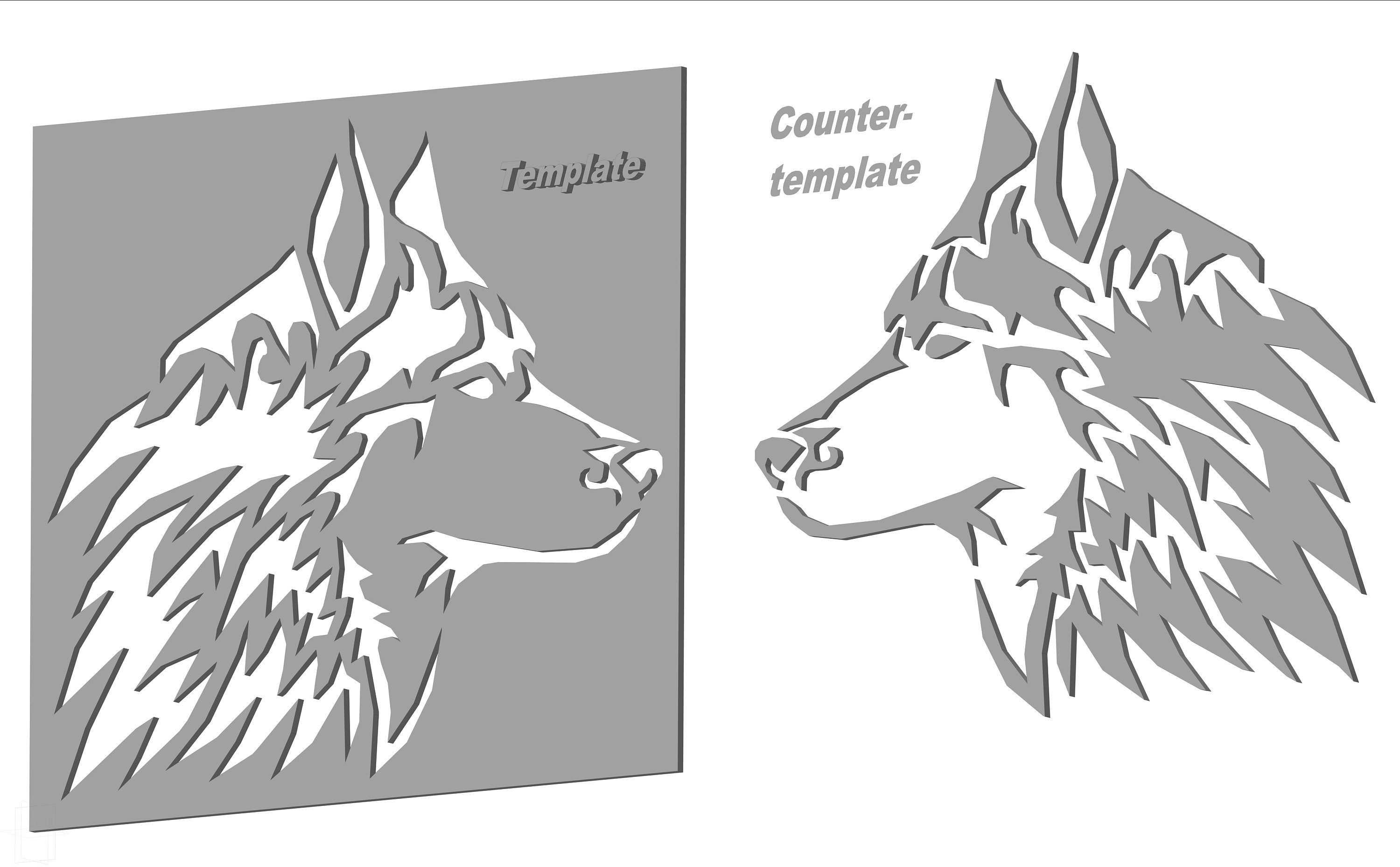 Wolf. DXF Files for Plasma Laser Waterjet Cnc. DIY. Digital - Etsy