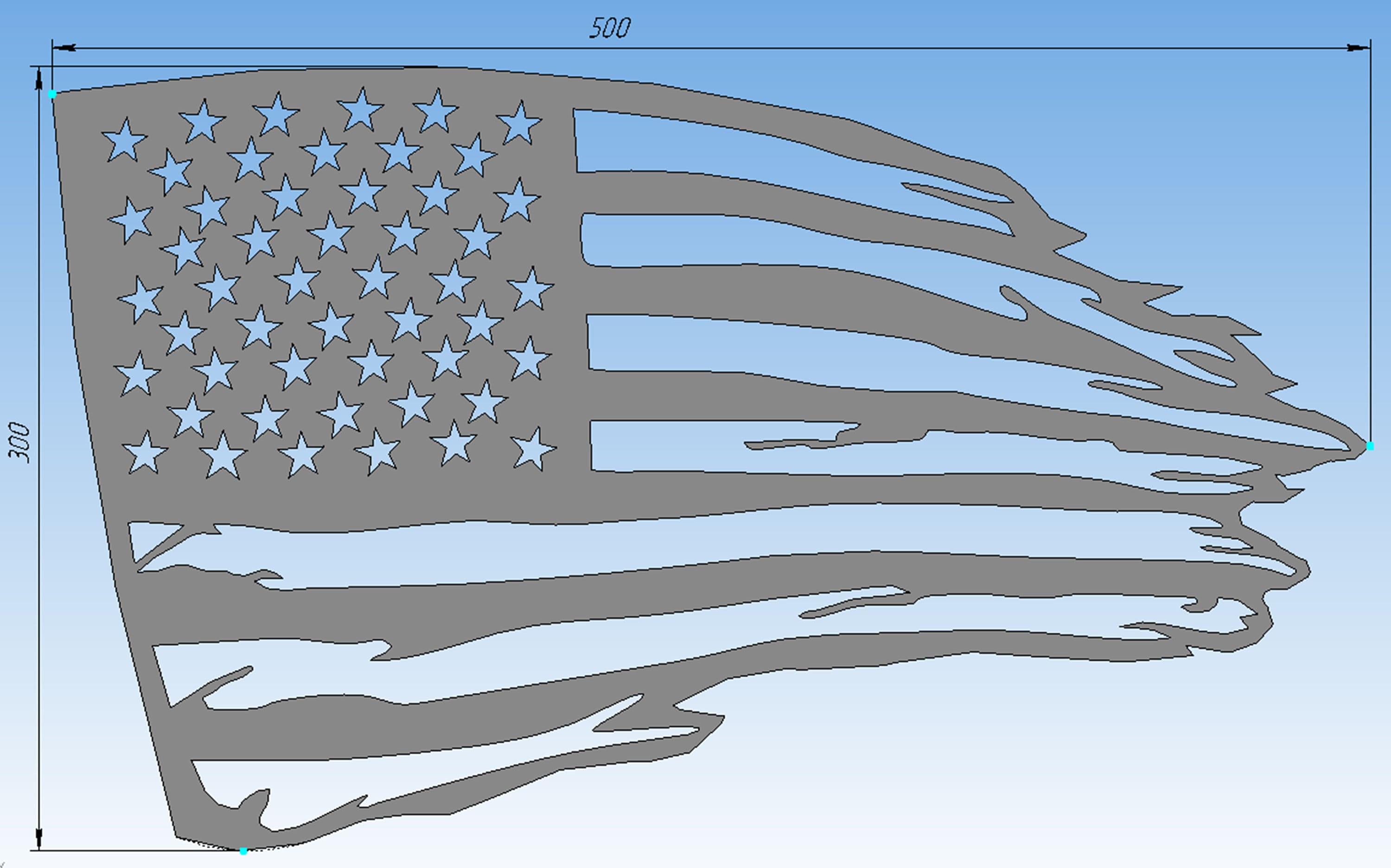 Shabby American Flag. DXF Files for Plasma Laser Cnc. - Etsy
