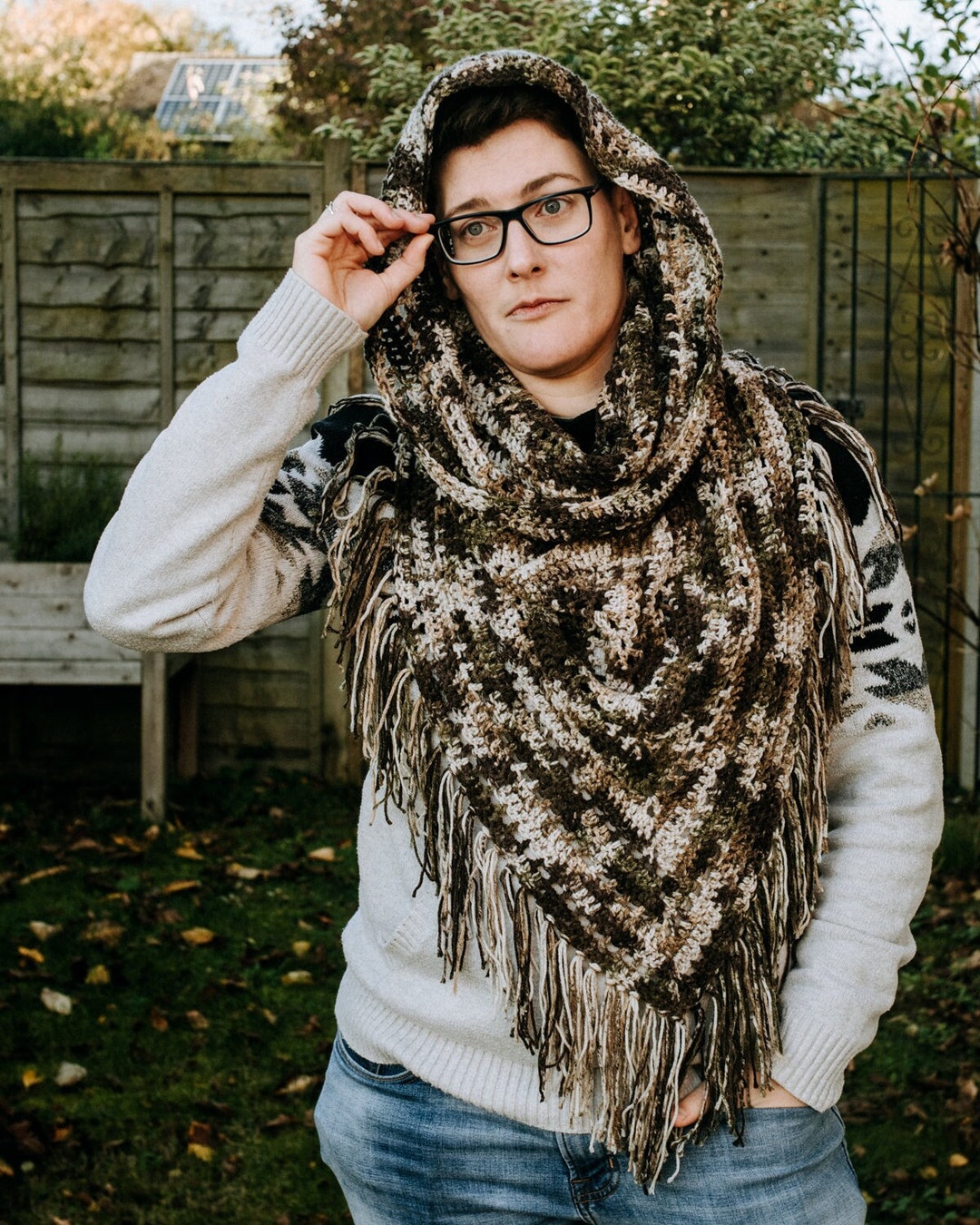 The Wheel of Time Warder Camouflage Custom Crocheted Hood/snood MADE TO ...