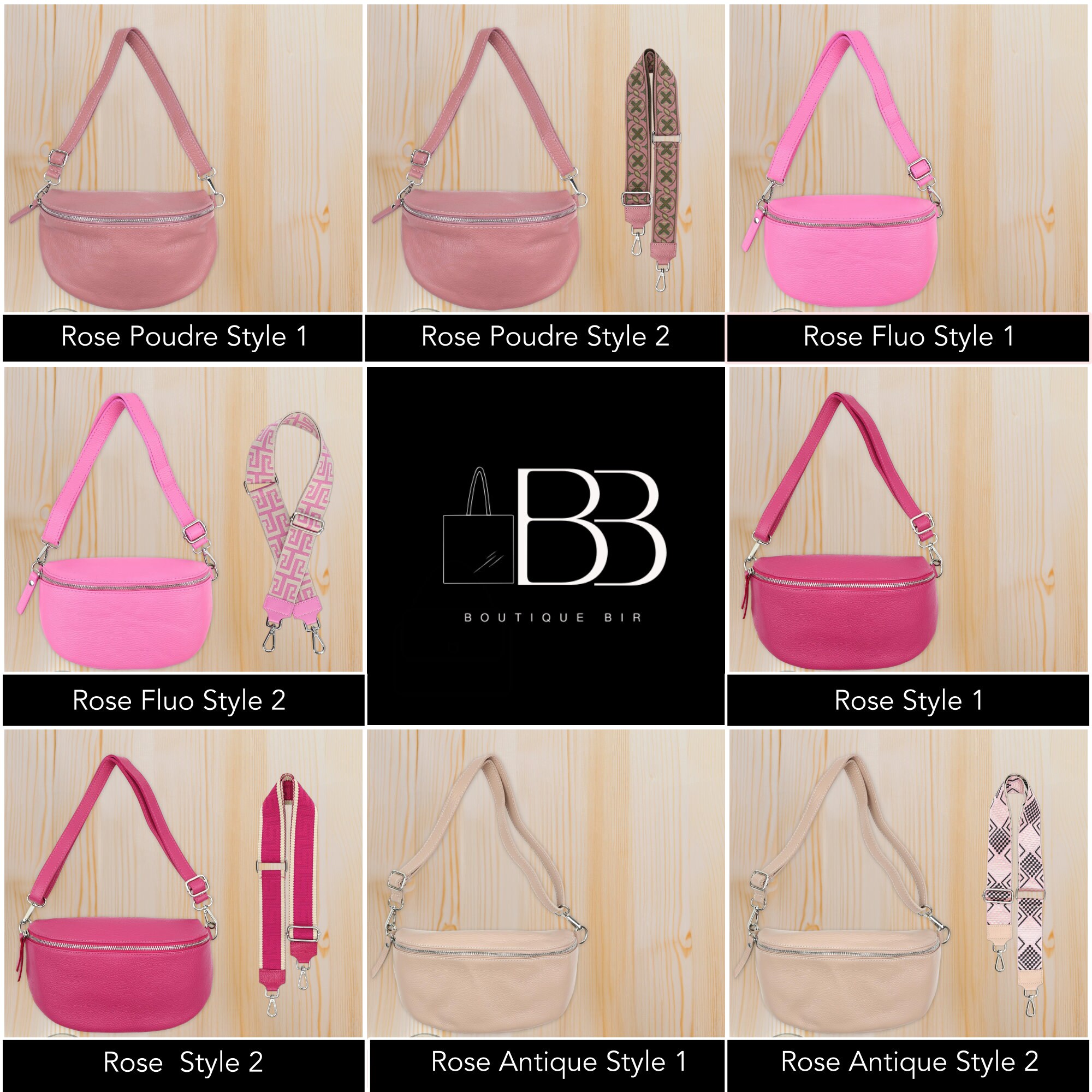 Leather Fanny Pack With Wide Strap, Small Shoulder Bag in Several ...