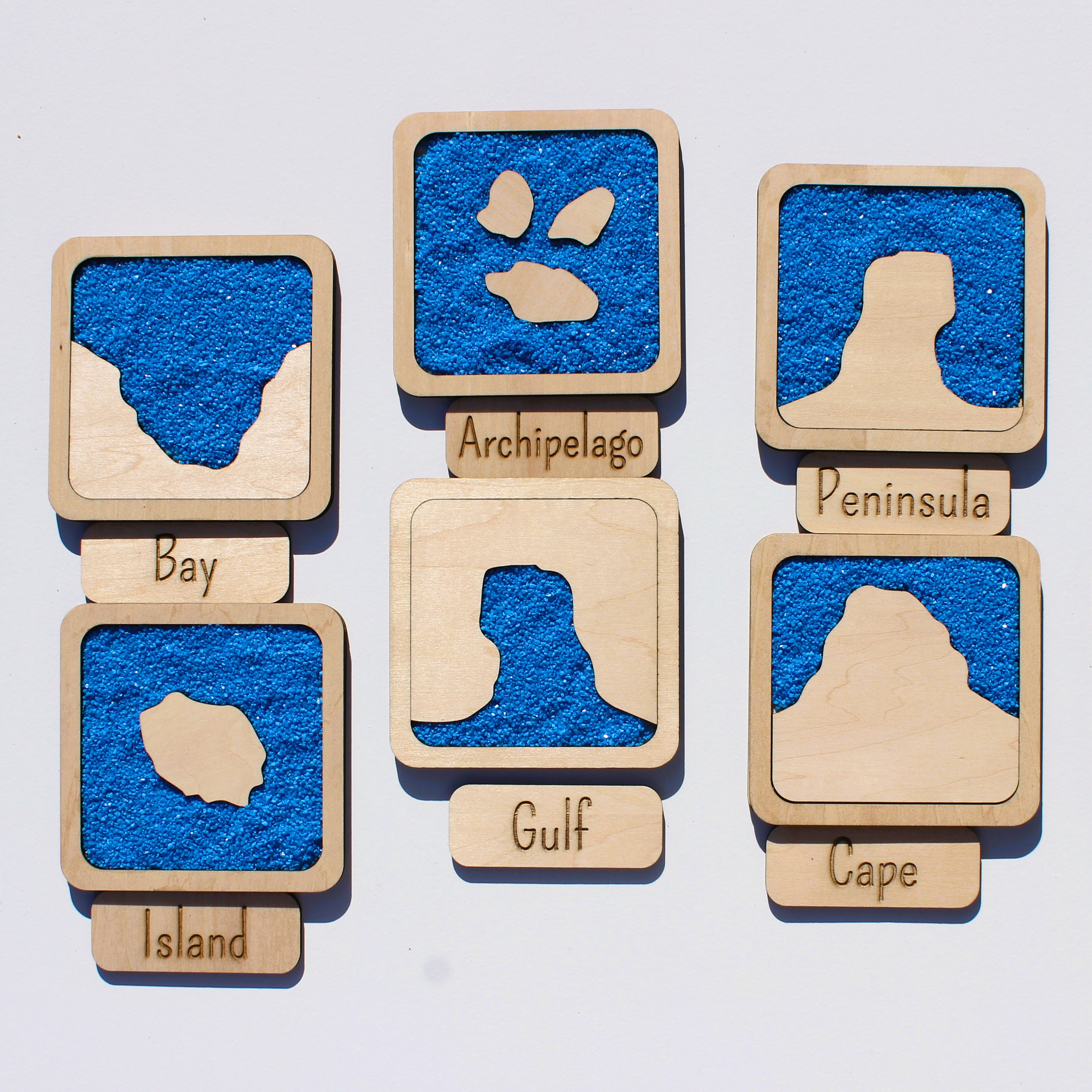 Land and Water Form Wood Puzzle Geography Gift Ideal for Kids ...