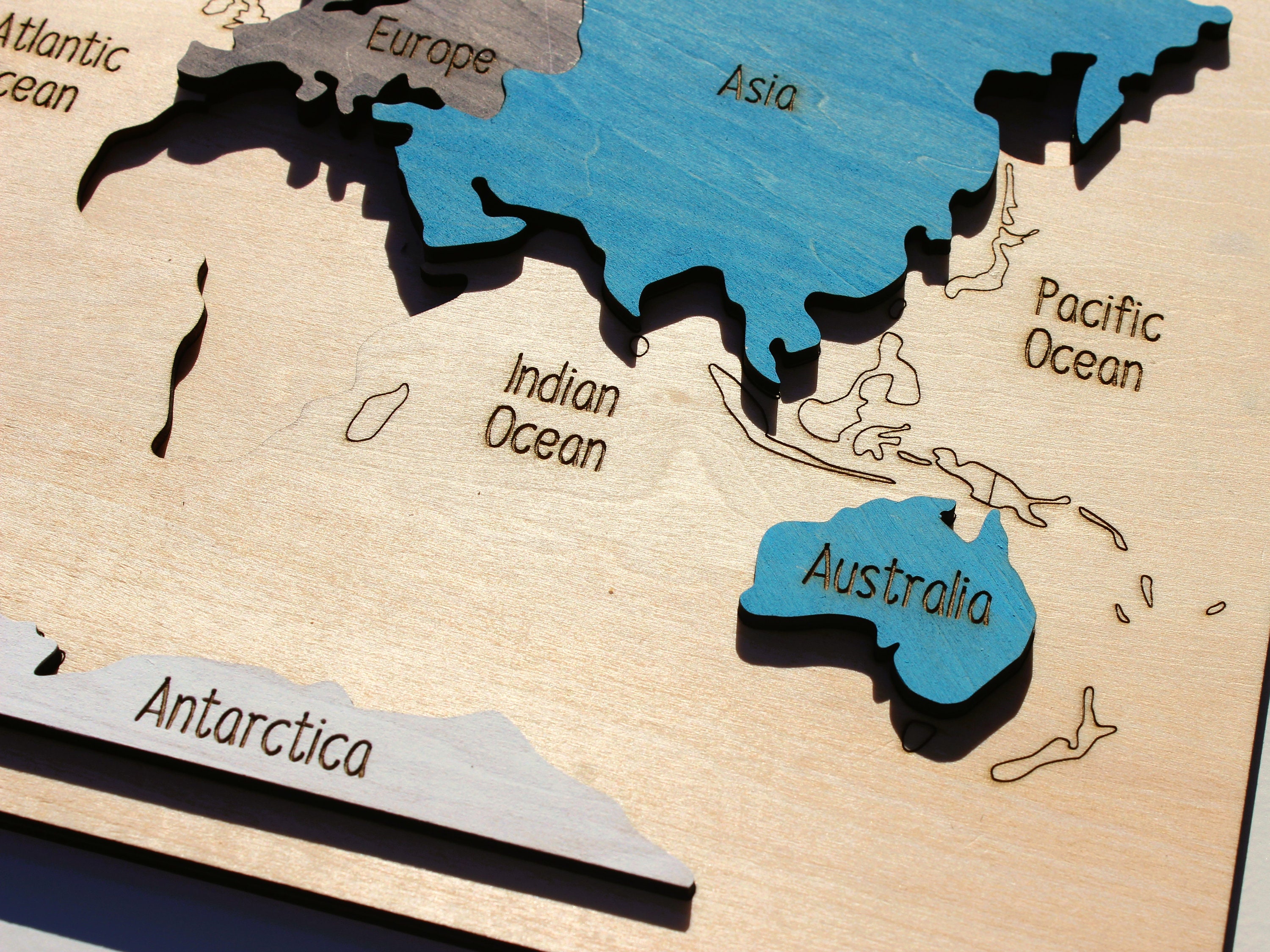 World Map Wood Puzzle Montessori Elementary Gift Ideal for - Etsy Canada