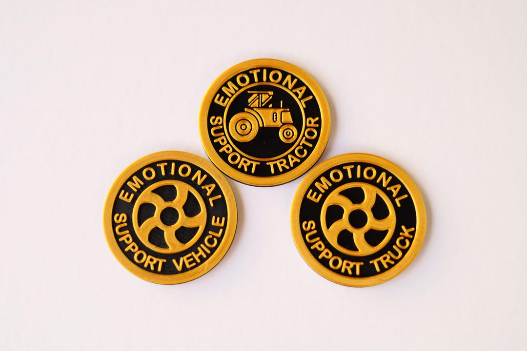 3D Raised Emotional Support Vehicle/truck/tractor Decal - Etsy