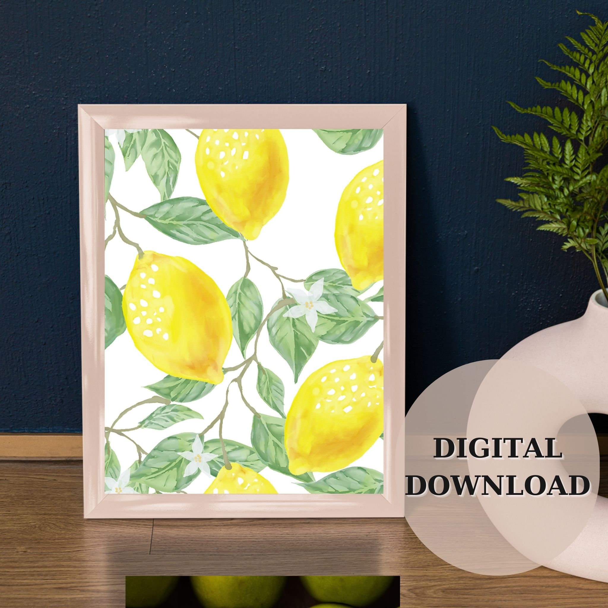 Colorful Lemon Wall Art Wall Art Print Living Room Wall Art Decor ...