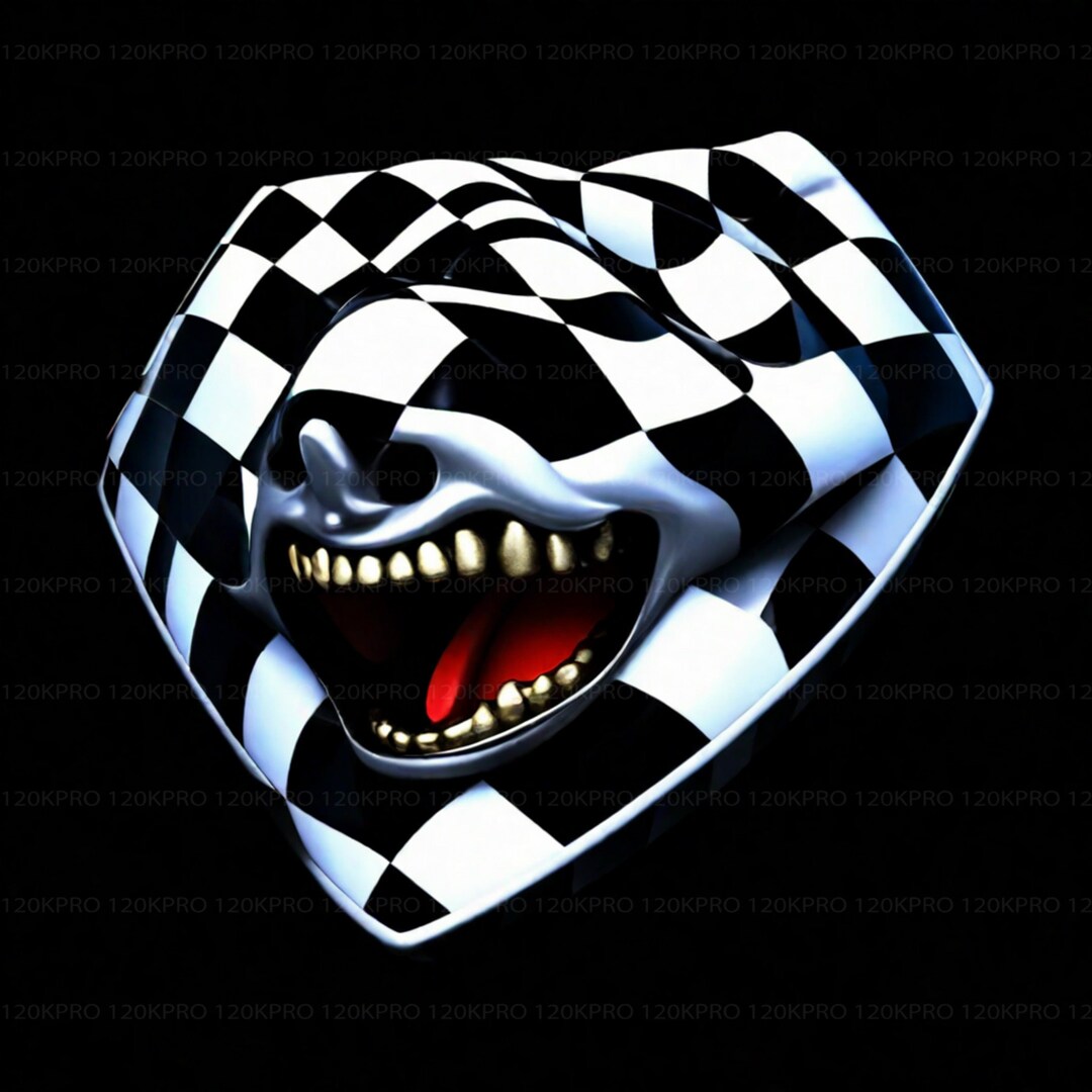 Checkered Flag Pattern Horror Mask PNG and SVG File Download - Etsy