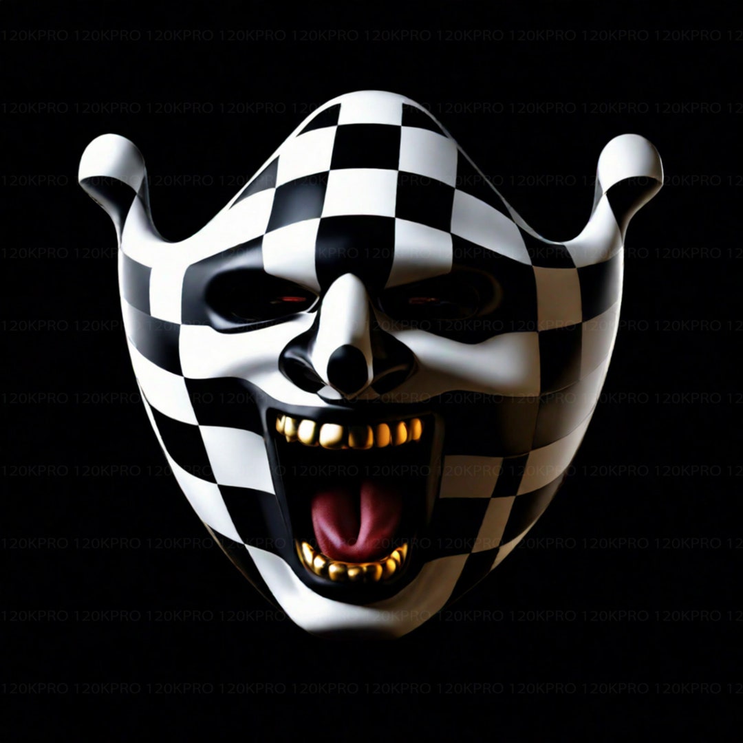 Checkered Flag Pattern Horror Mask PNG and SVG File Download - Etsy