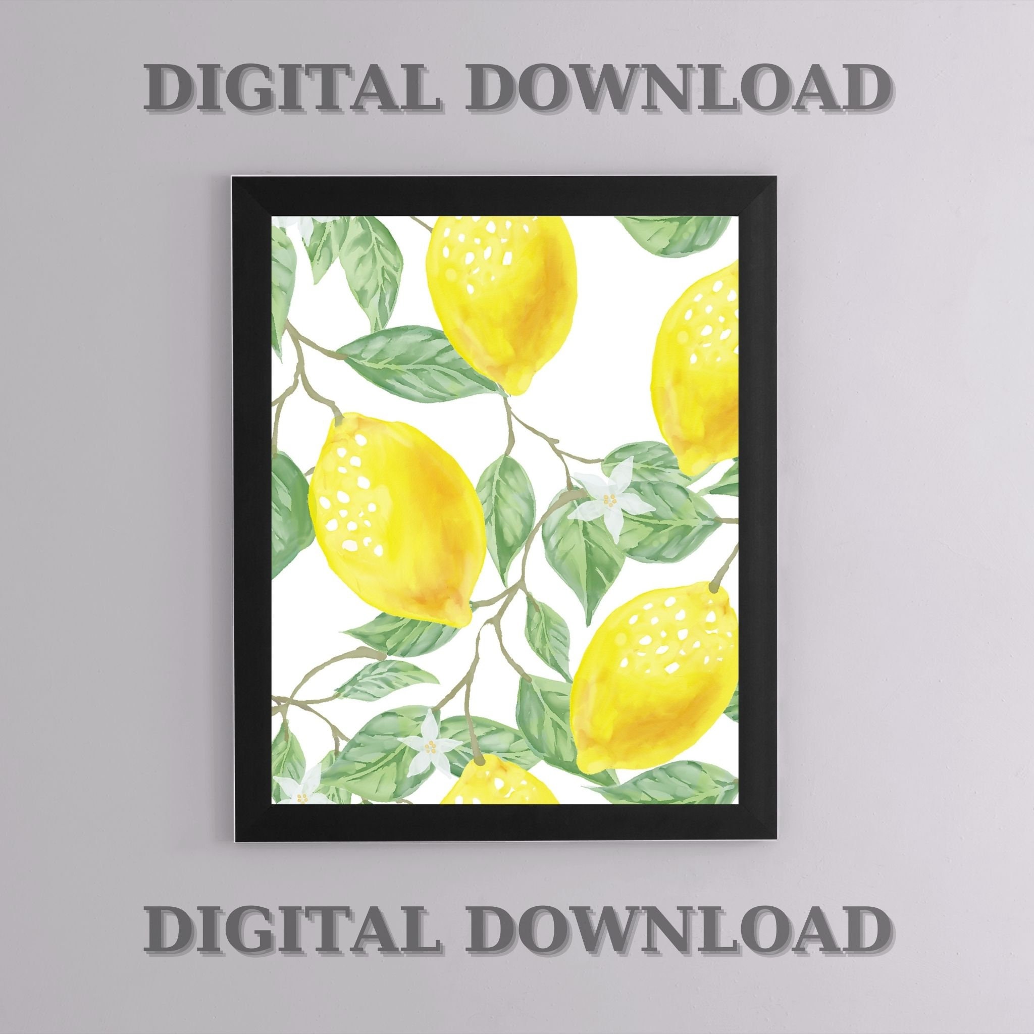 Colorful Lemon Wall Art Wall Art Print Living Room Wall Art Decor ...