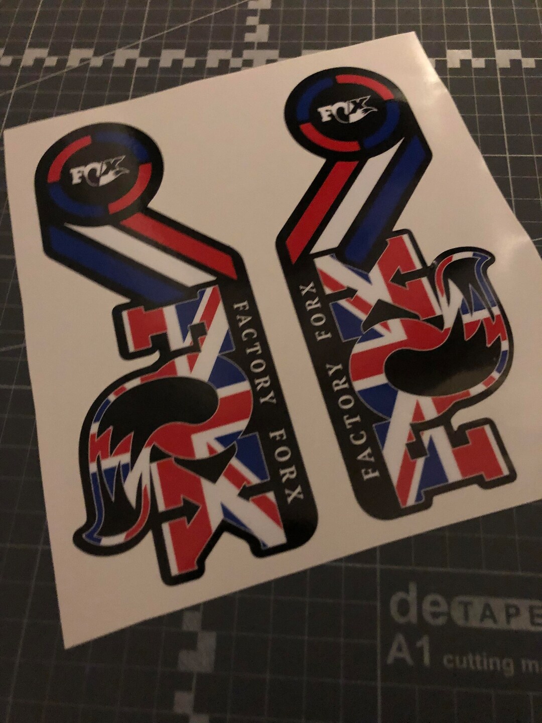 Union Jack Theme Fox Fork Graphics Stickers & Decals - Etsy