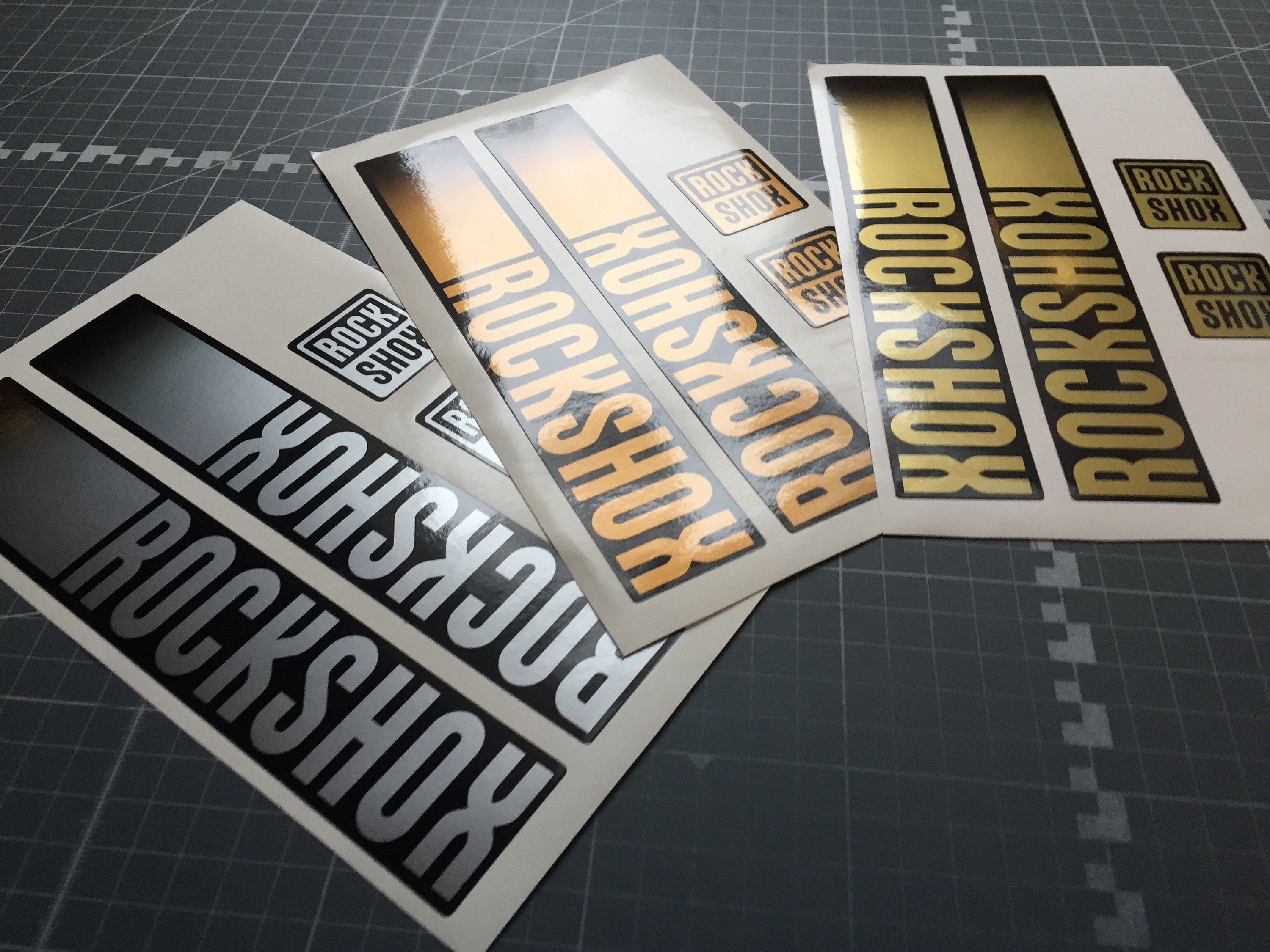 Rock Shox 2021 Metallic Effect Fork Graphics Stickers & Decals Gold ...