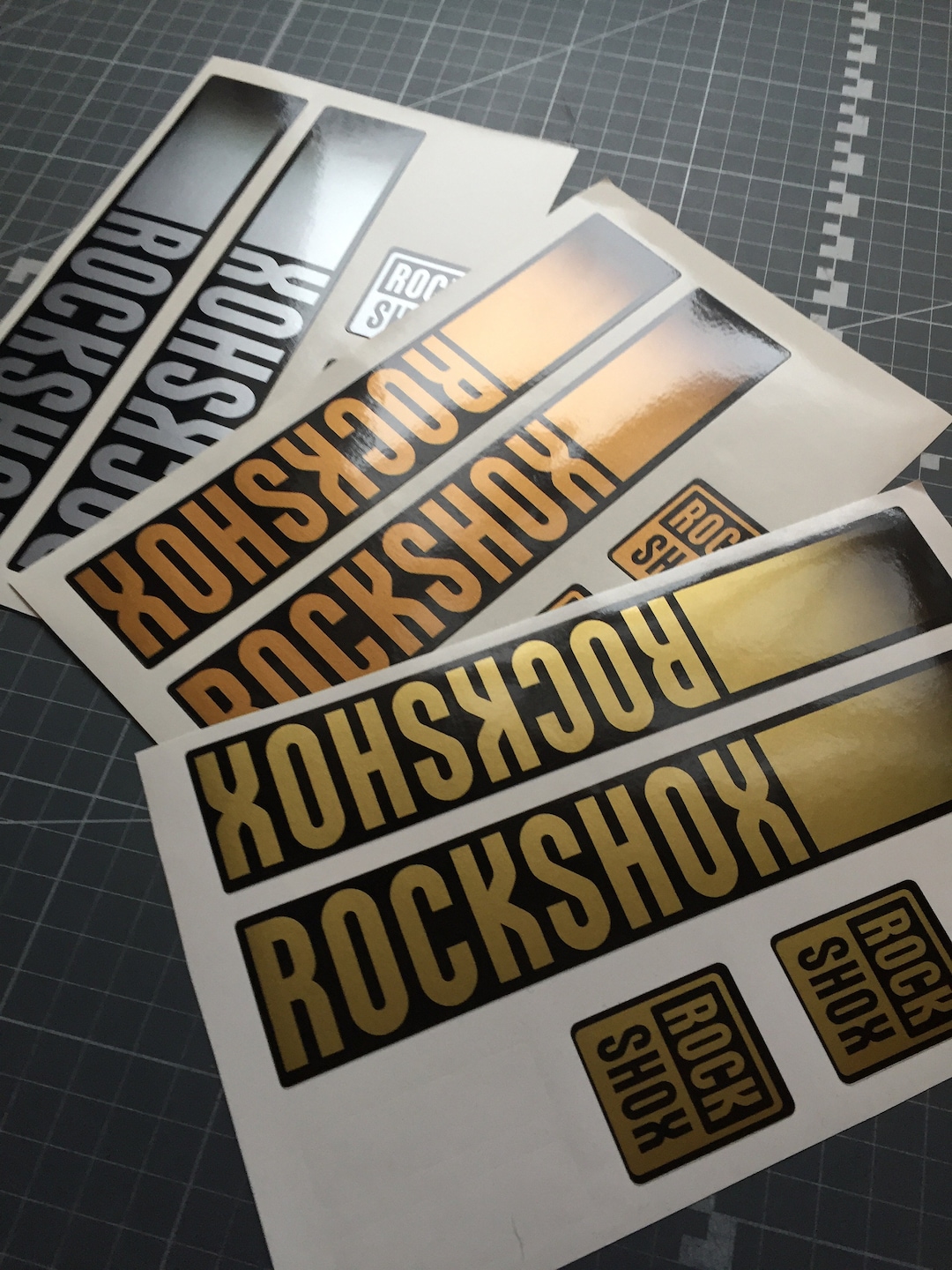 Rock Shox 2021 Metallic Effect Fork Graphics Stickers & Decals Gold ...