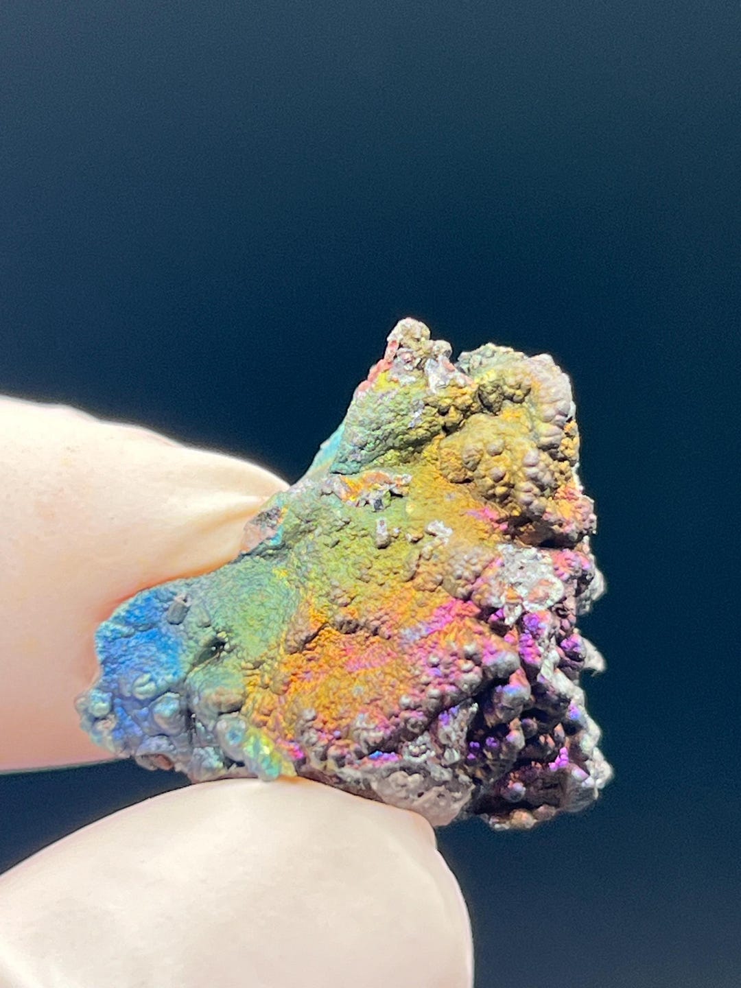 7g Purple and Green Quartz Crystal Shard of Rainbow Iridscent Hematite ...
